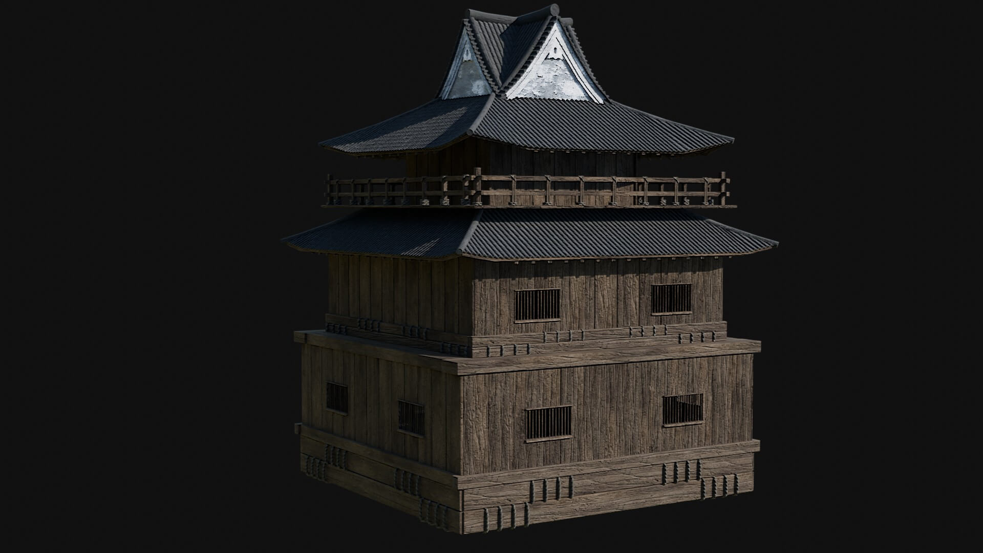 Japanese Fortress Feudal Watchtower Collection - 3D Model by Enterables