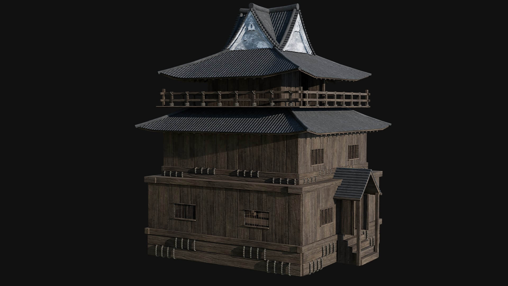 Japanese Fortress Feudal Watchtower Collection - 3D Model by Enterables