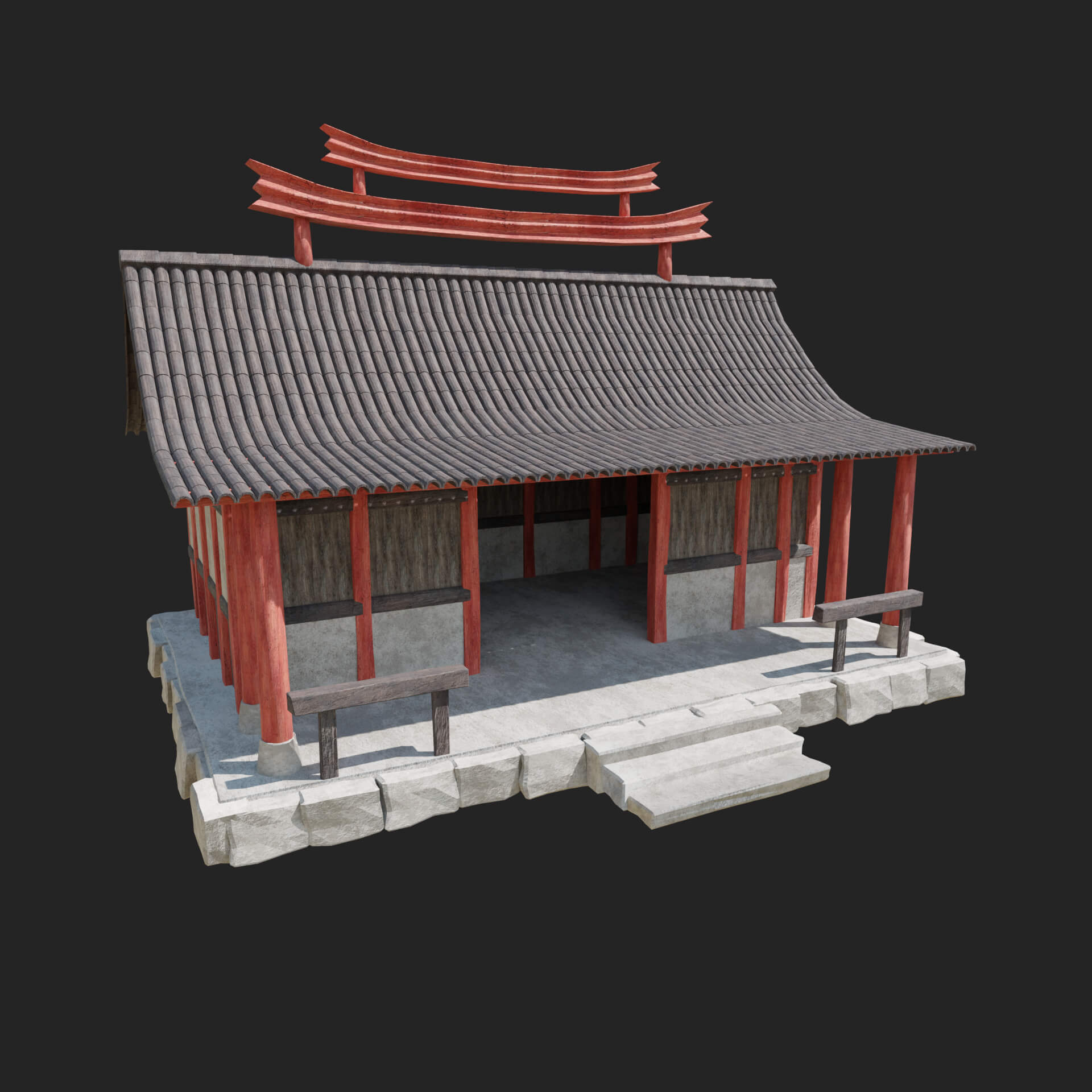Japanese Temple Structures Collection - 3D Model by Enterables
