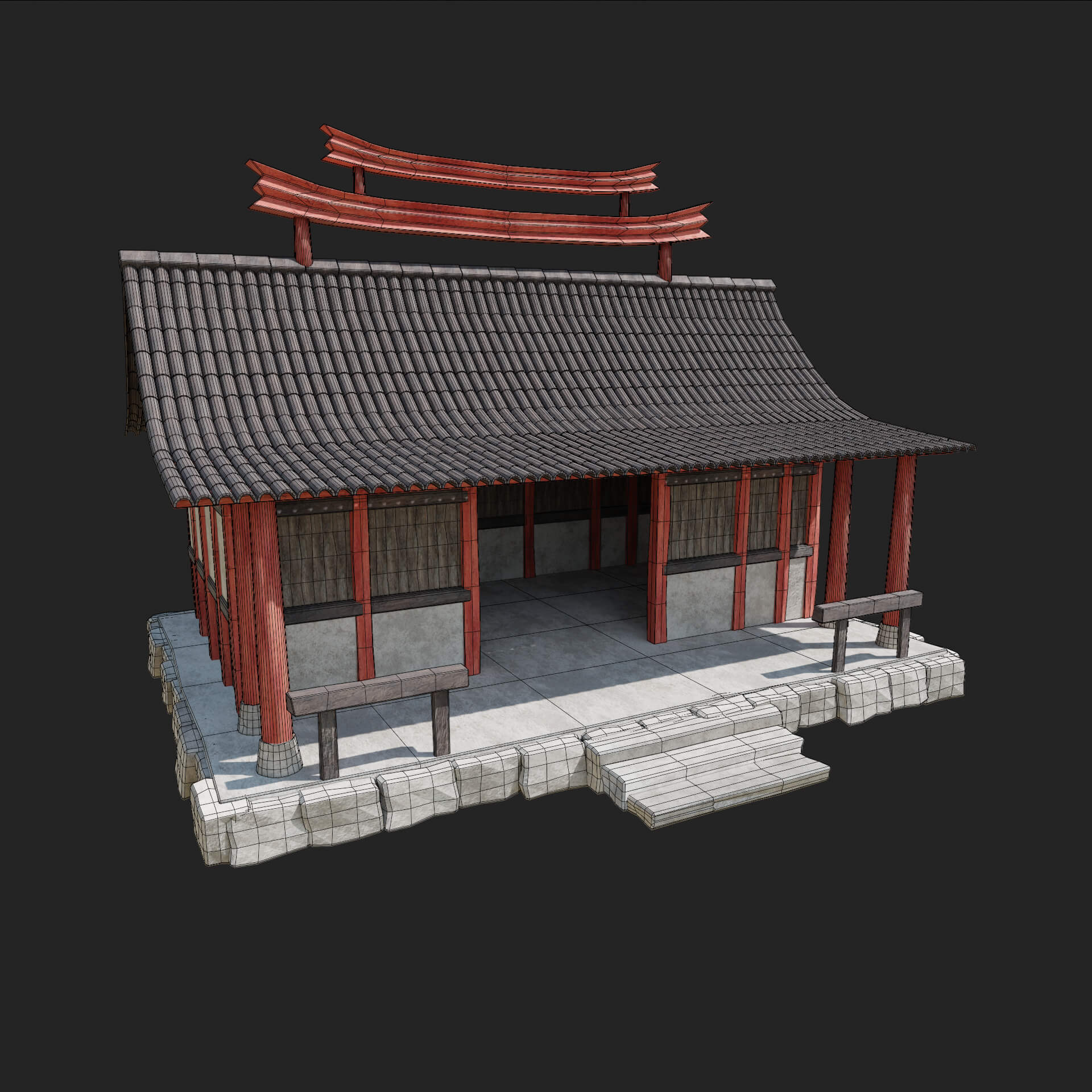 Japanese Temple Structures Collection - 3D Model by Enterables