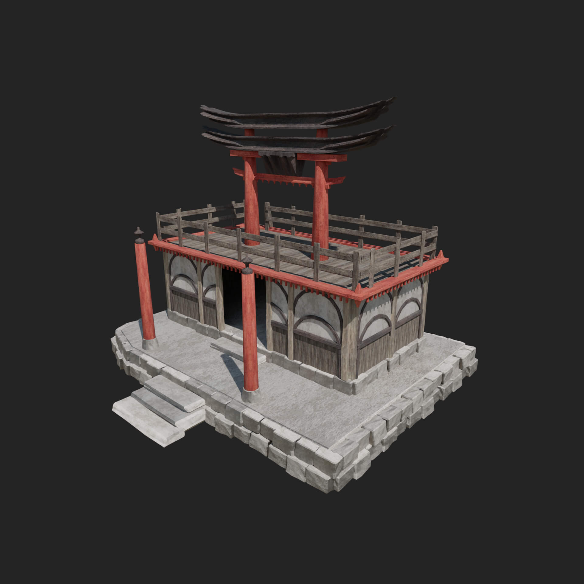 Japanese Temple Structures Collection - 3D Model by Enterables