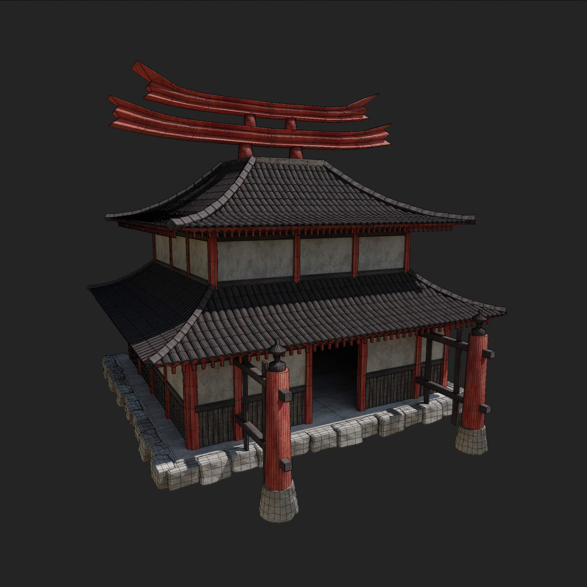 Japanese Temple Structures Collection - 3D Model by Enterables