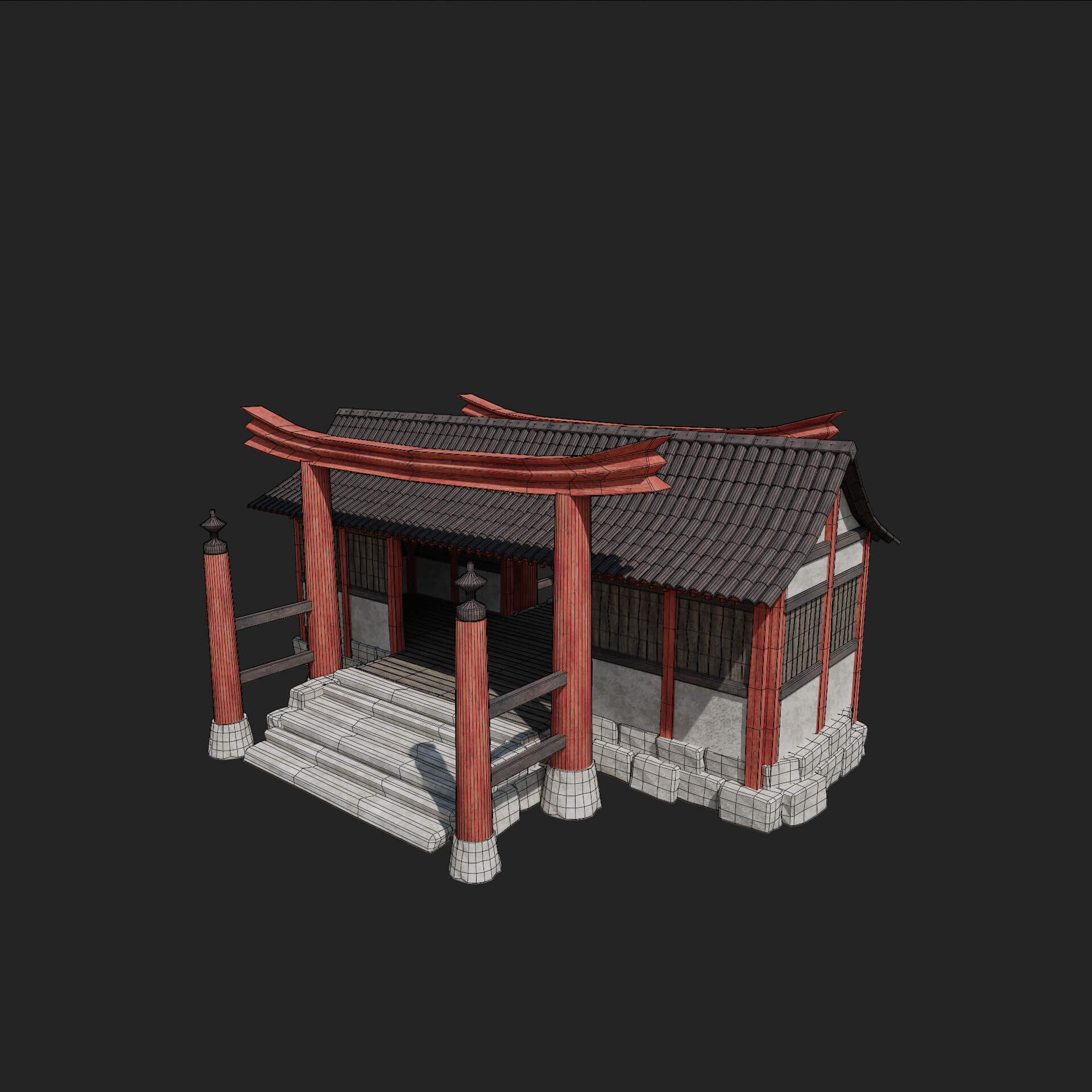 Japanese Temple Structures Collection - 3D Model by Enterables