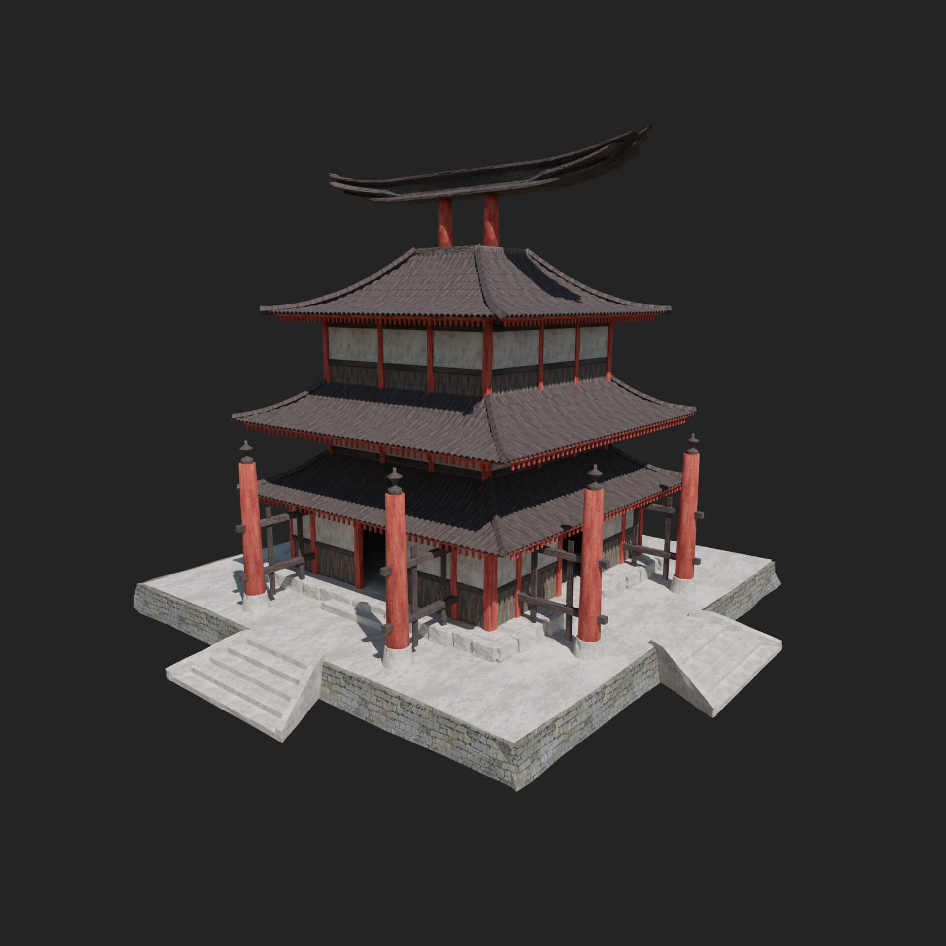 Japanese Temple Structures Collection - 3D Model by Enterables