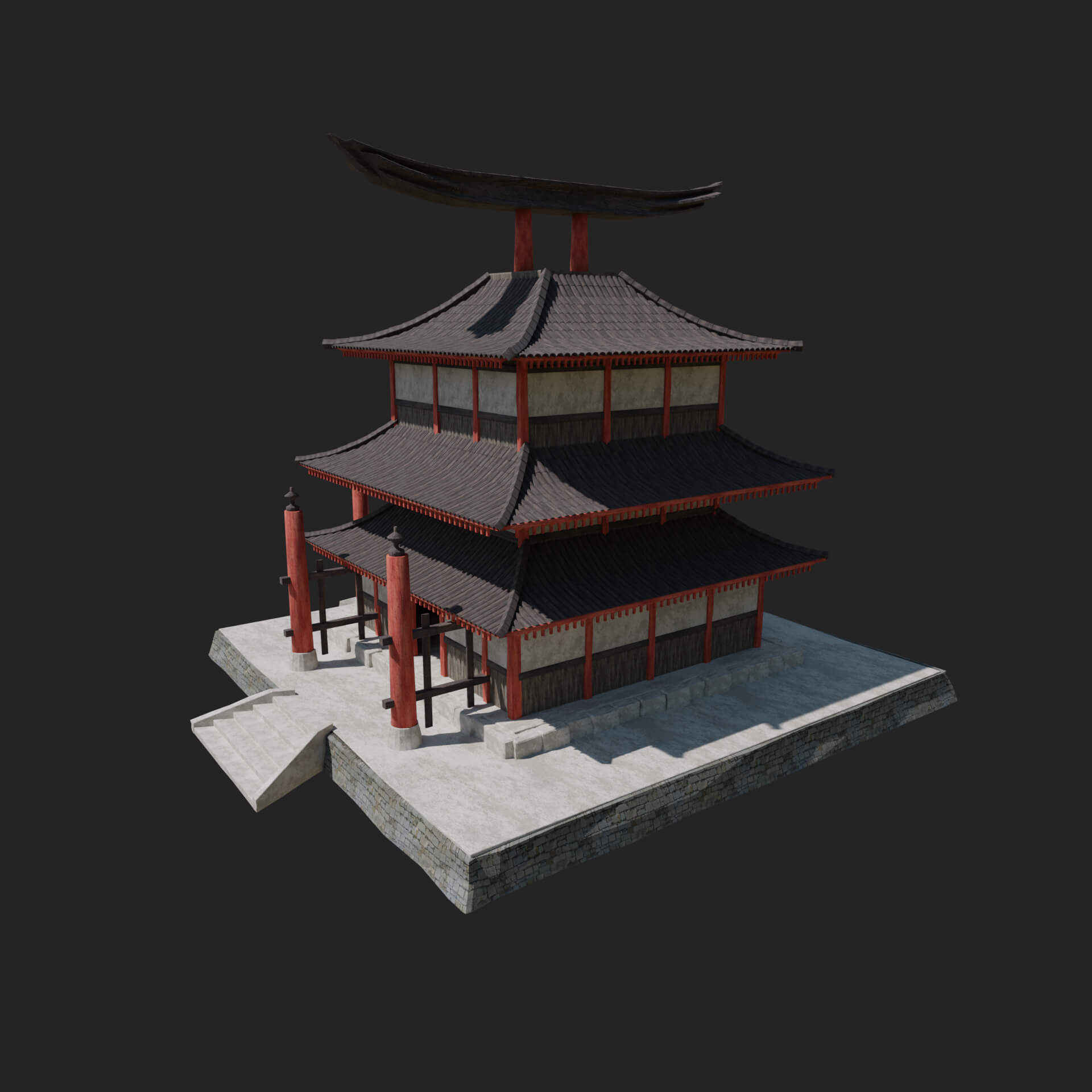Japanese Temple Structures Collection - 3D Model by Enterables