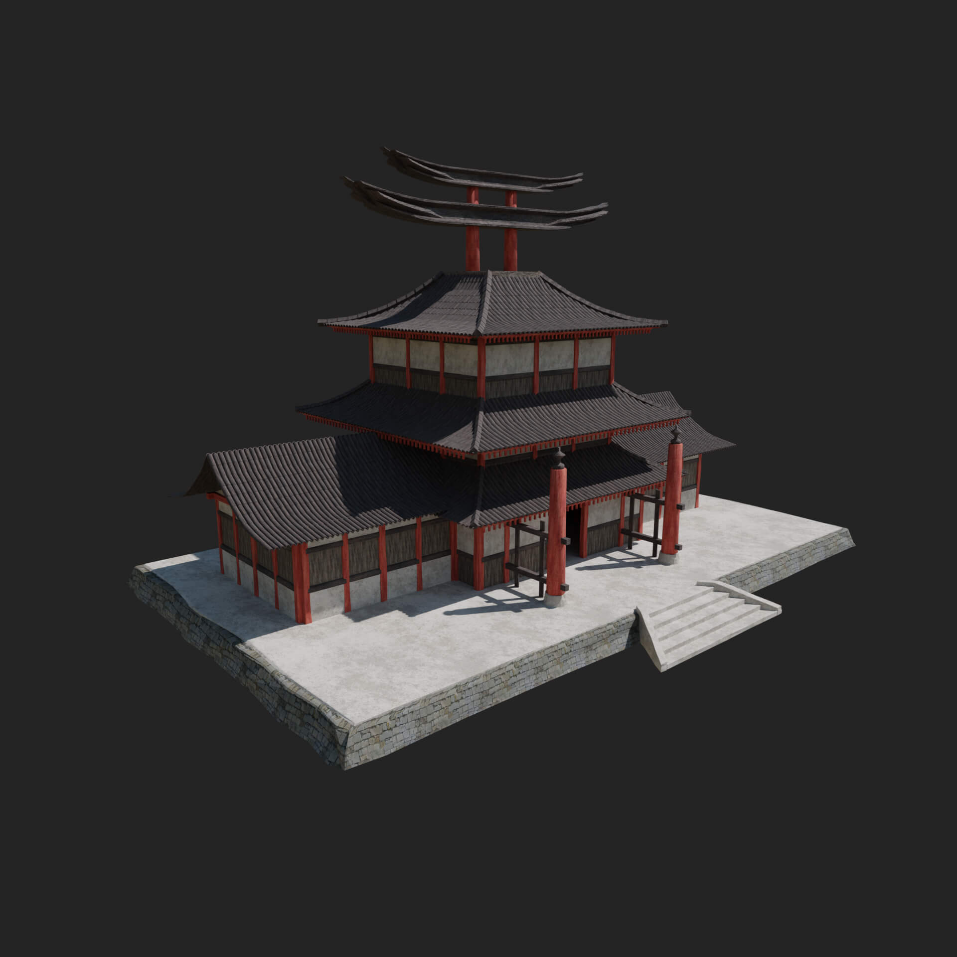 Japanese Temple Structures Collection - 3D Model by Enterables