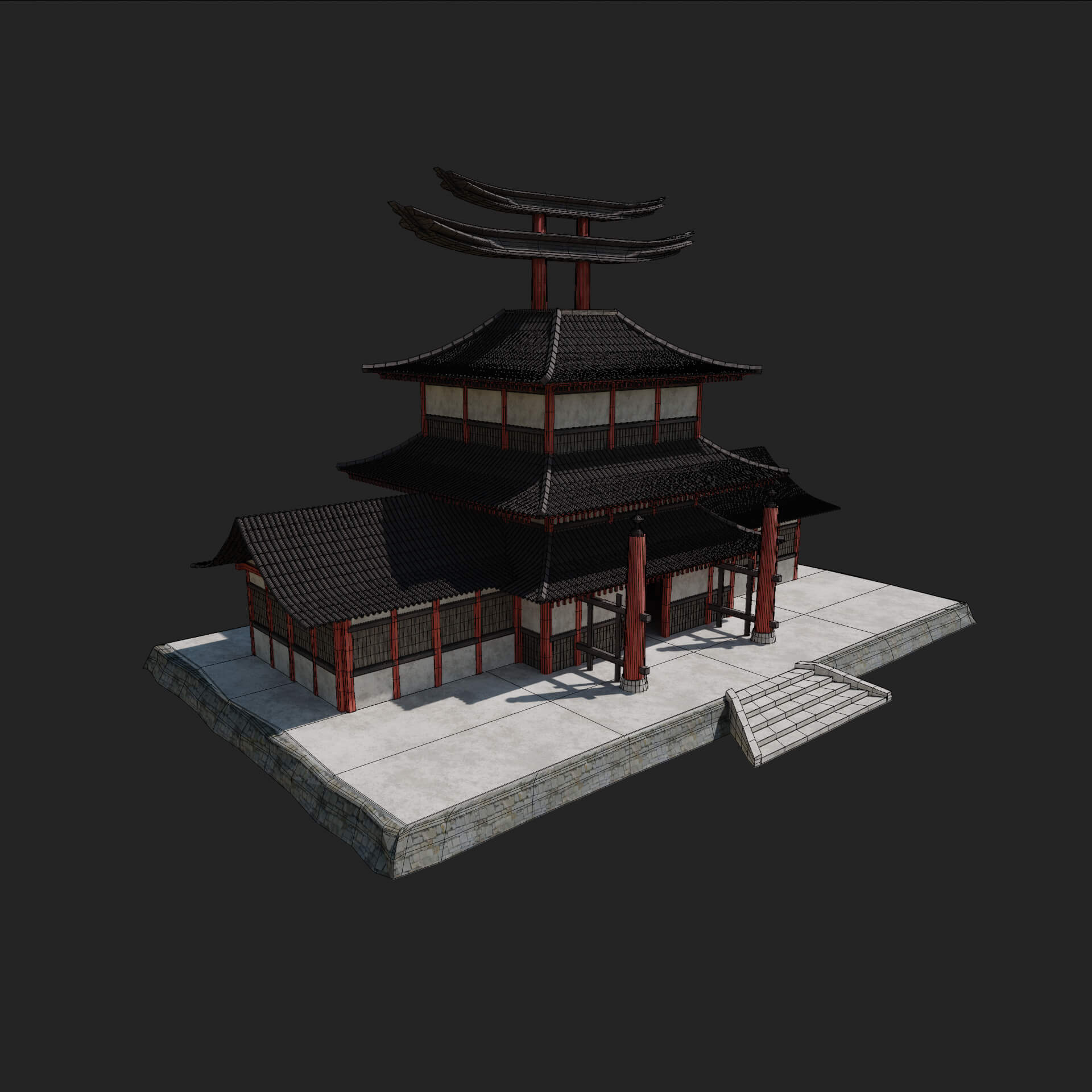 Japanese Temple Structures Collection - 3D Model by Enterables
