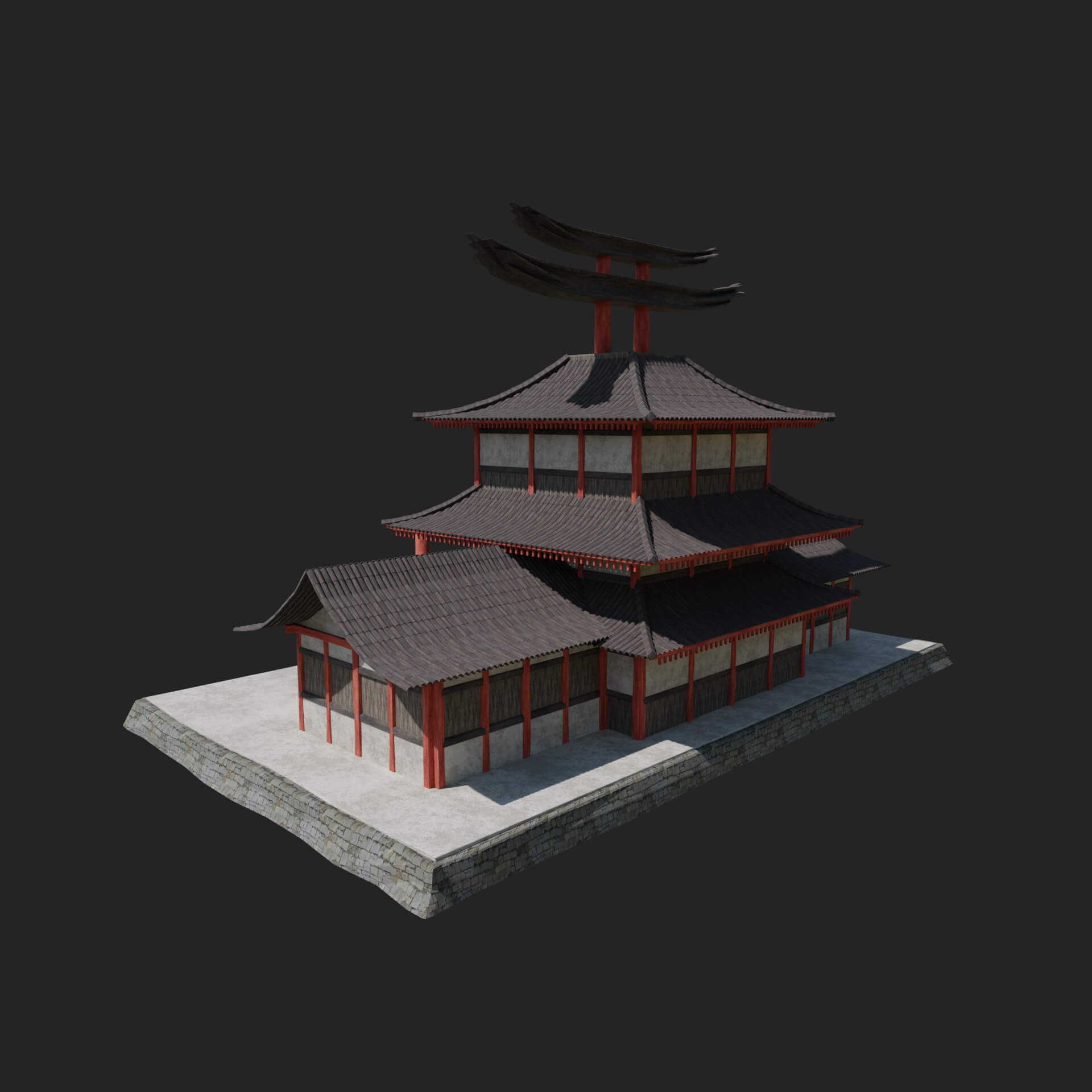 Japanese Temple Structures Collection - 3D Model by Enterables