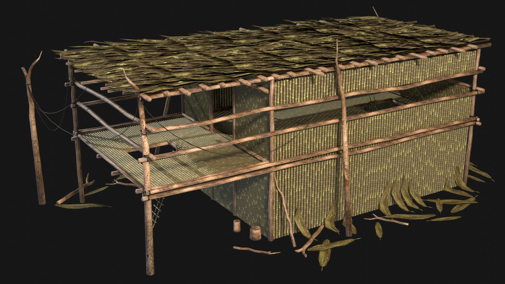 Jungle Swamp Building Hut Shelter Collection - 3D Model by Enterables
