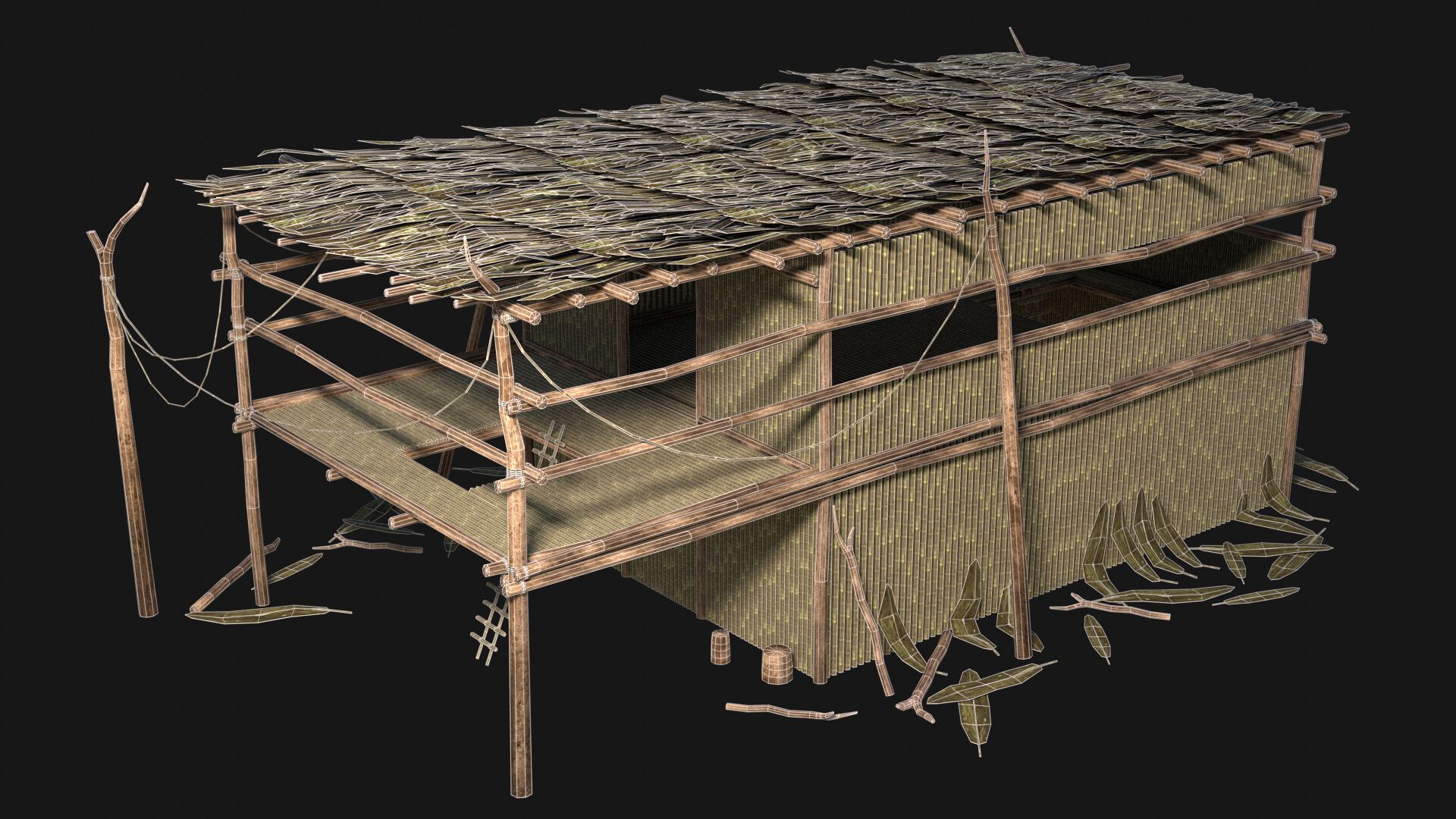 Jungle Swamp Building Hut Shelter Collection - 3D Model by Enterables