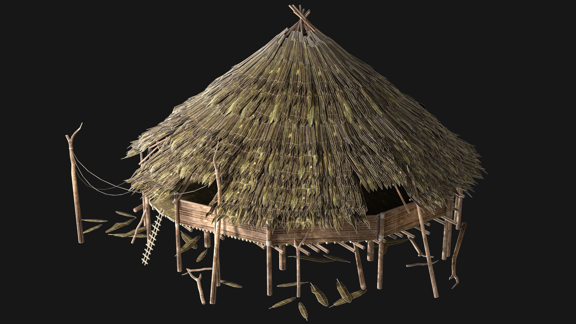 Jungle Swamp Building Hut Shelter Collection - 3D Model by Enterables