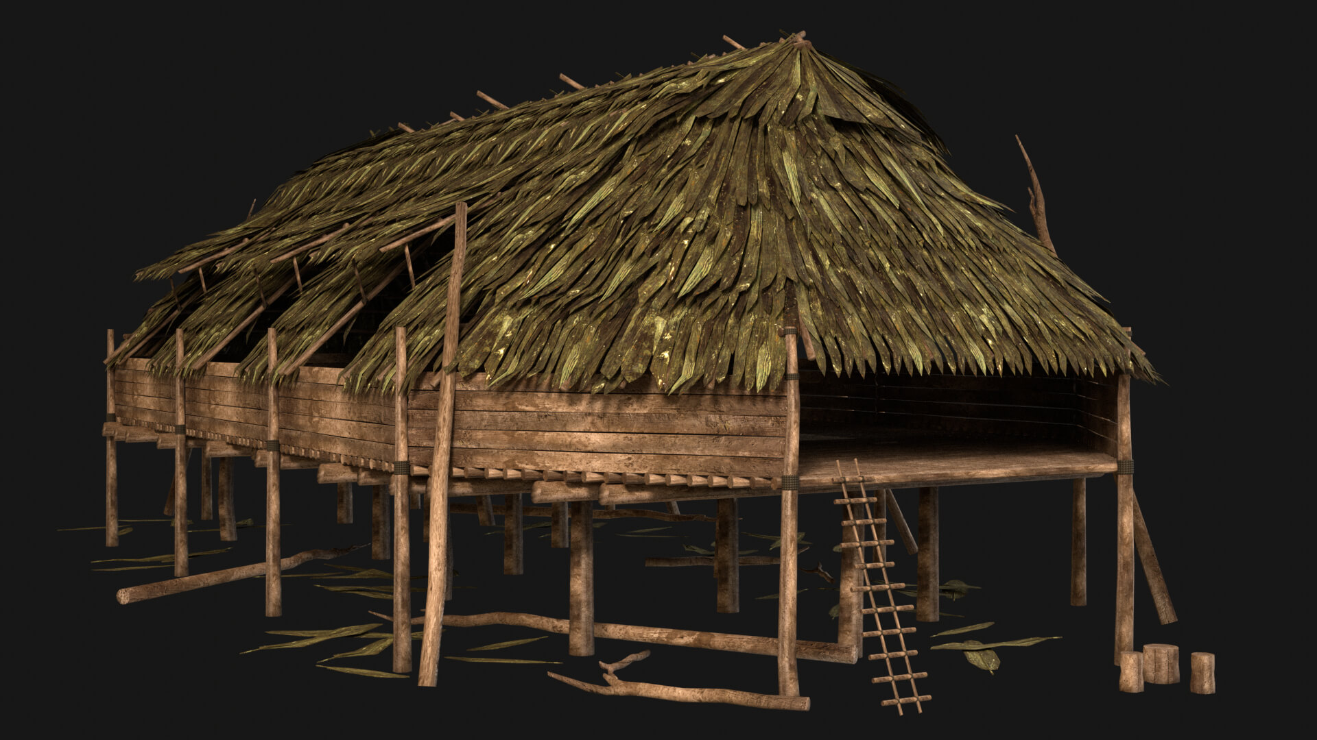 Jungle Swamp Building Hut Shelter Collection - 3D Model by Enterables