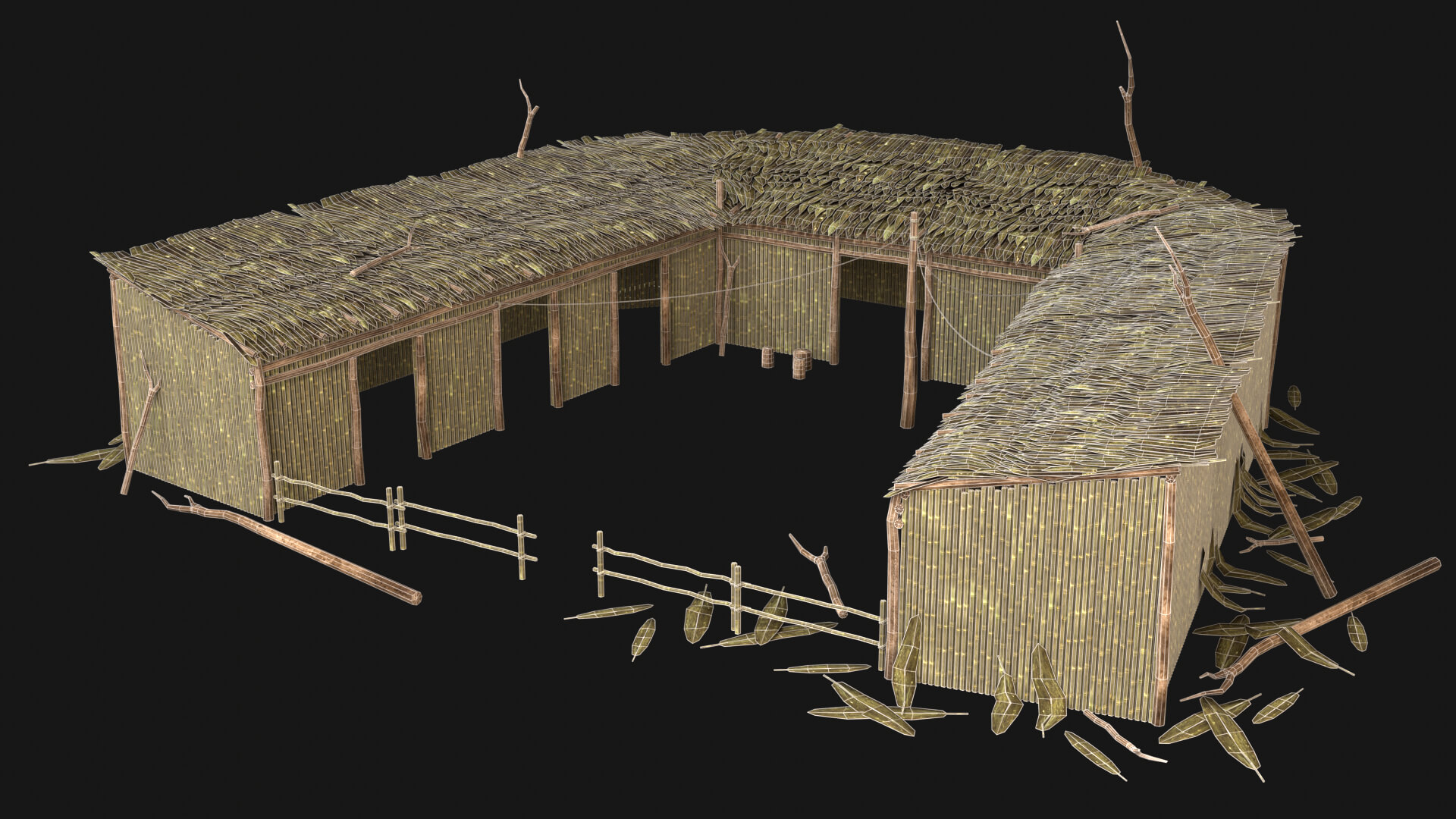 Jungle Swamp Building Hut Shelter Collection - 3D Model by Enterables