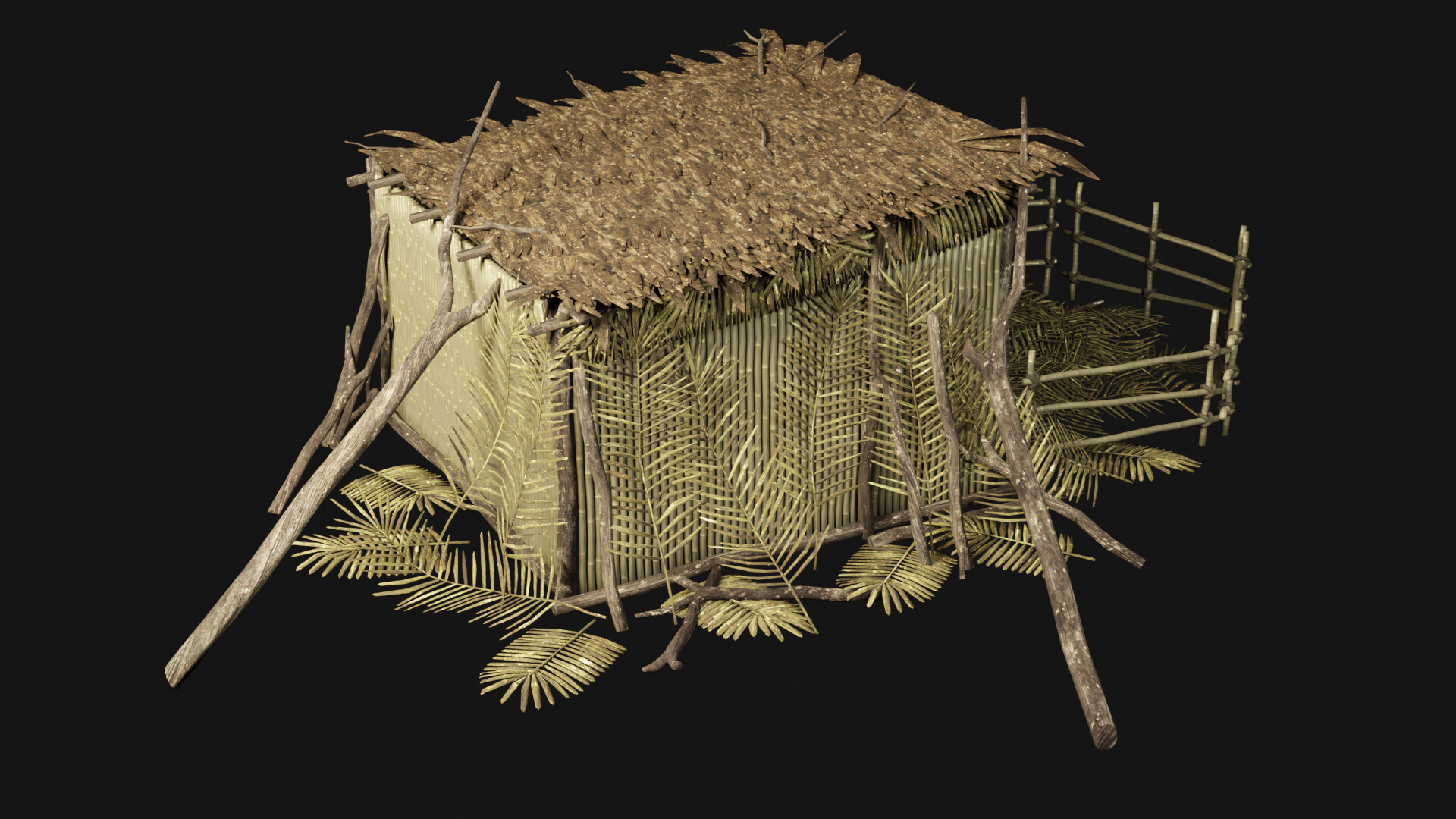 Jungle Swamp Hut Shelter Collection - 3D Model by Enterables