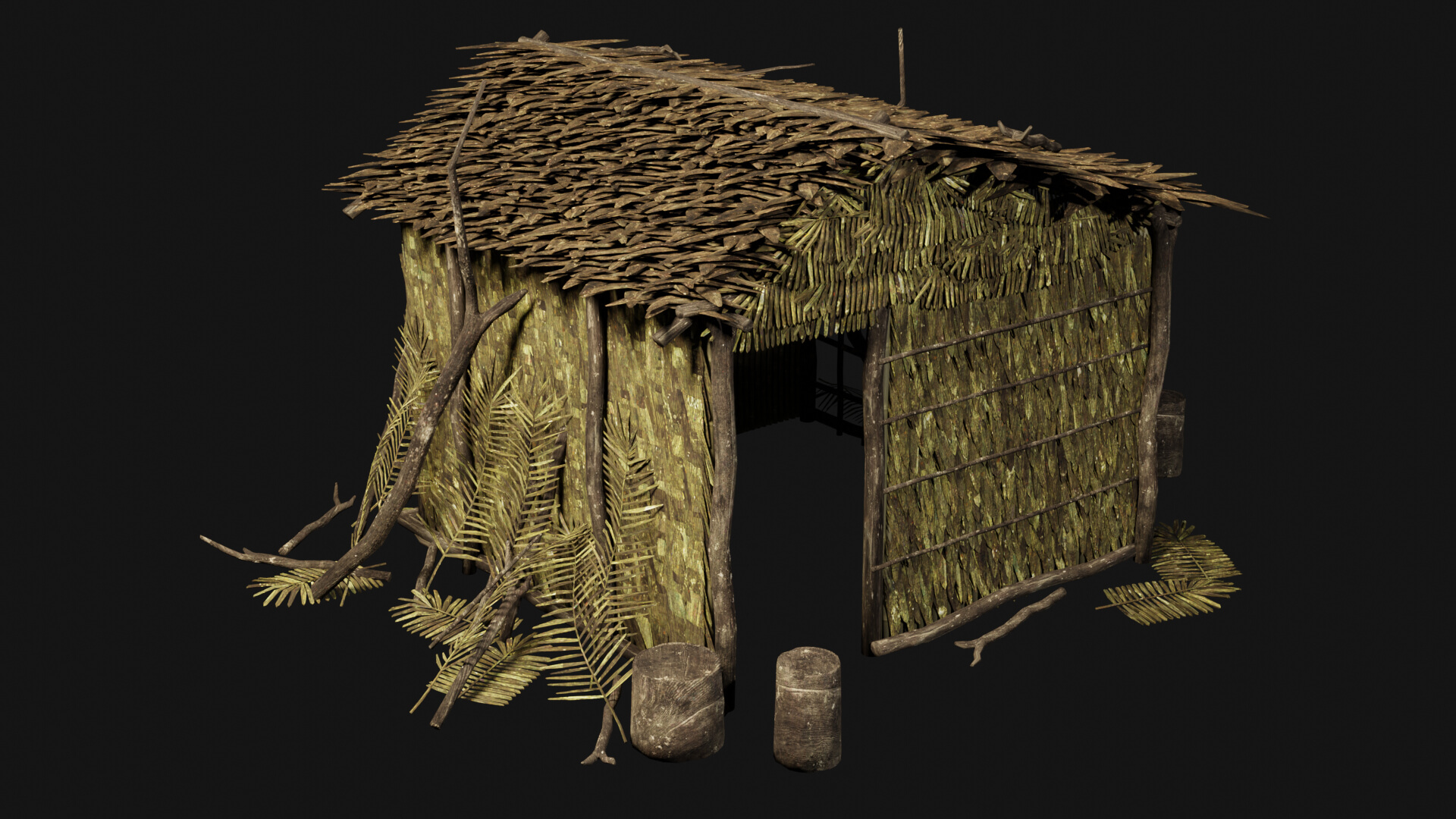 Jungle Swamp Hut Shelter Collection - 3D Model by Enterables