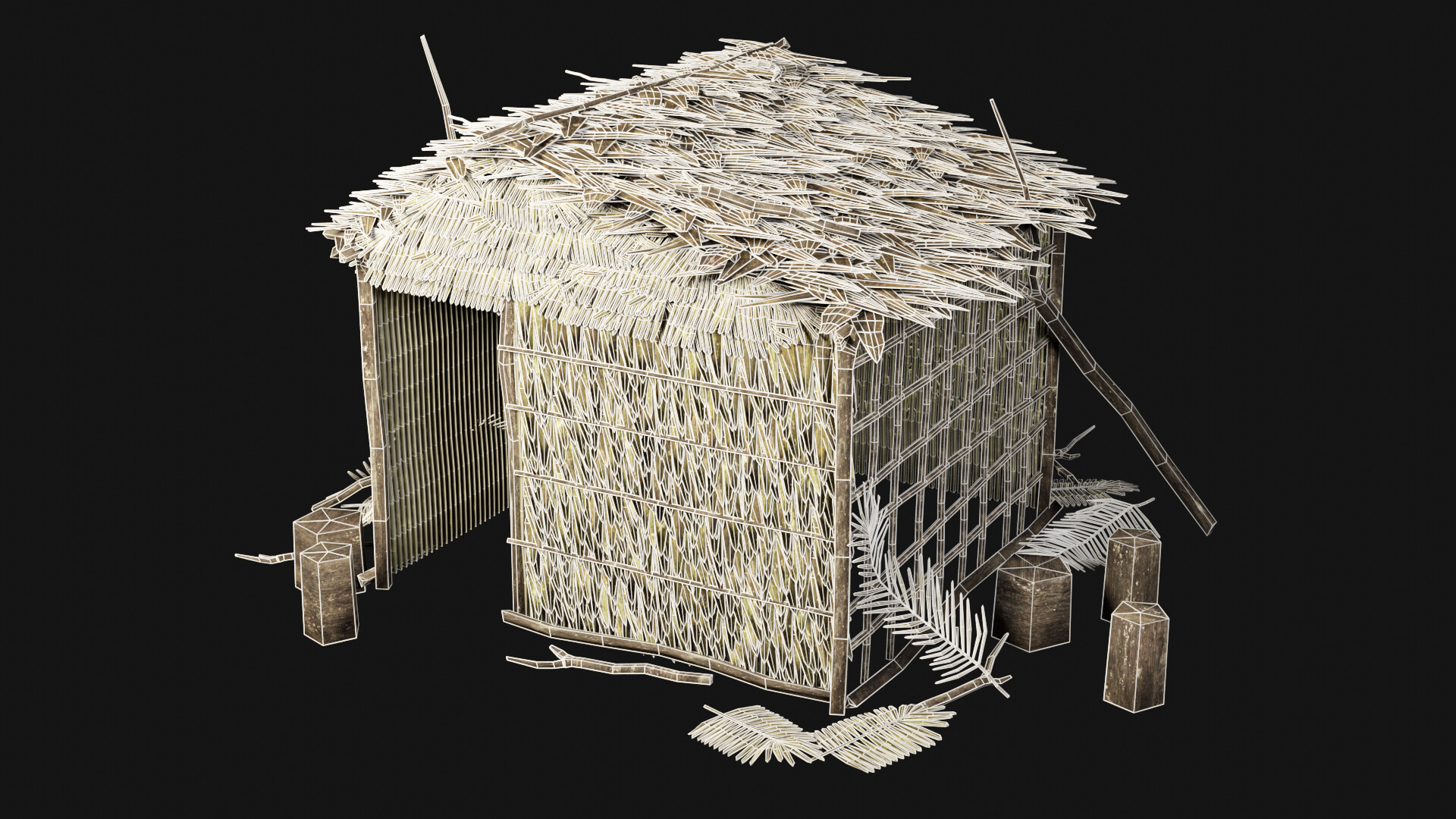 Jungle Swamp Hut Shelter Collection - 3D Model by Enterables