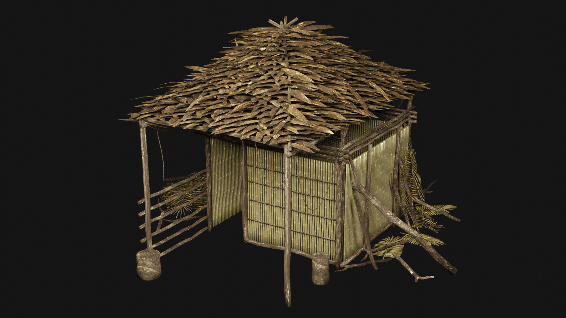 Jungle Swamp Hut Shelter Collection - 3D Model by Enterables