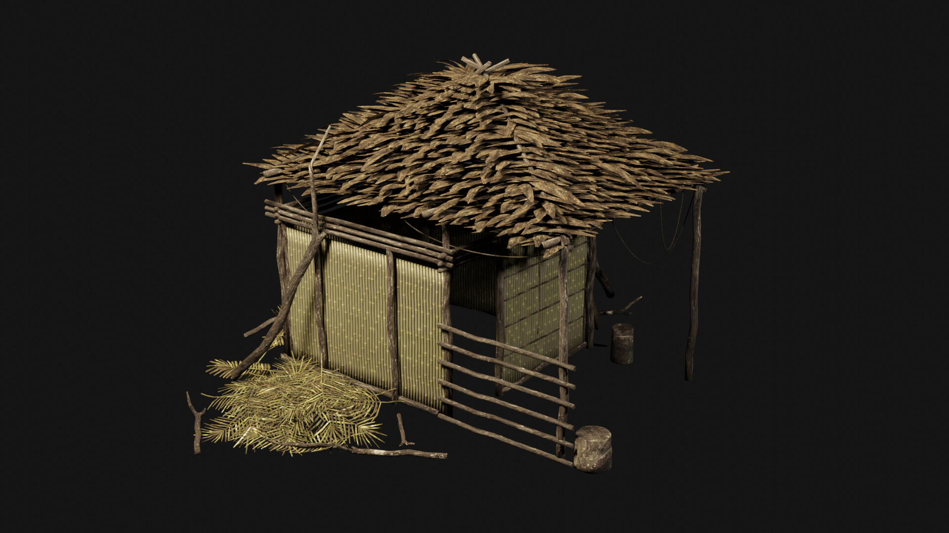Jungle Swamp Hut Shelter Collection - 3D Model by Enterables