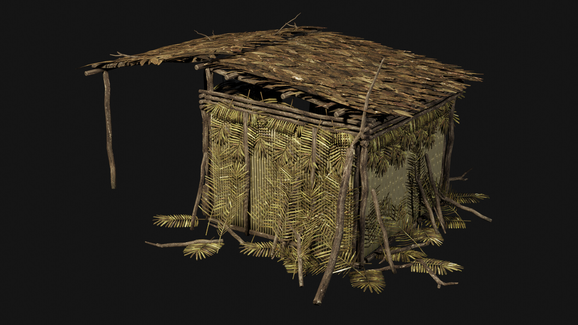 Jungle Swamp Hut Shelter Collection - 3D Model by Enterables