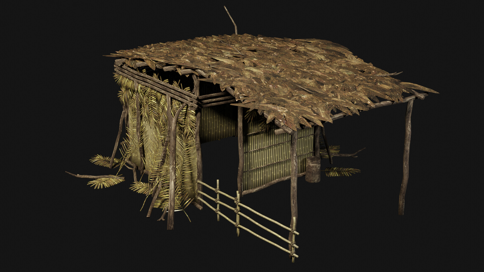 Jungle Swamp Hut Shelter Collection - 3D Model by Enterables