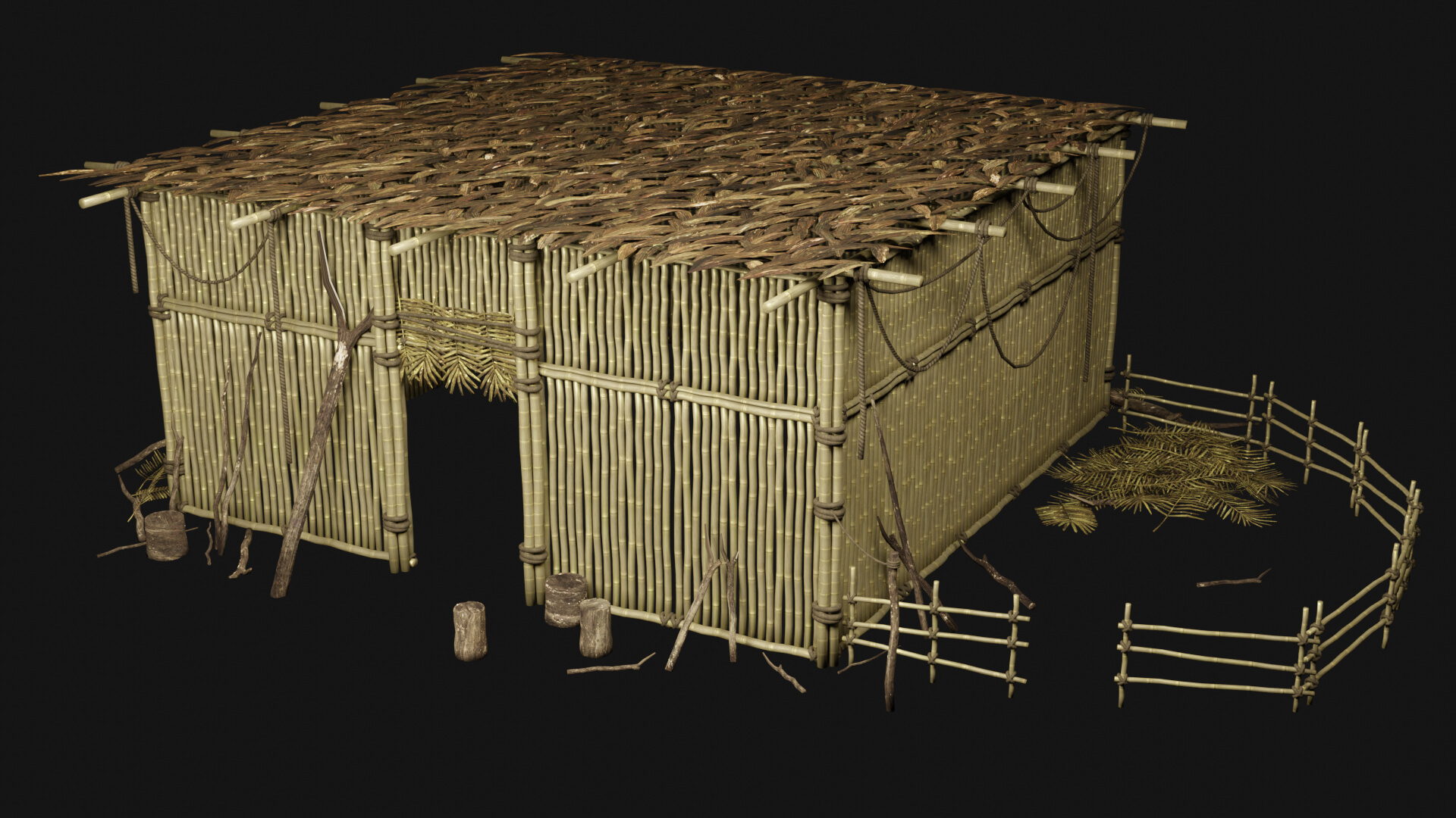 Jungle Swamp Hut Shelter Collection - 3D Model by Enterables