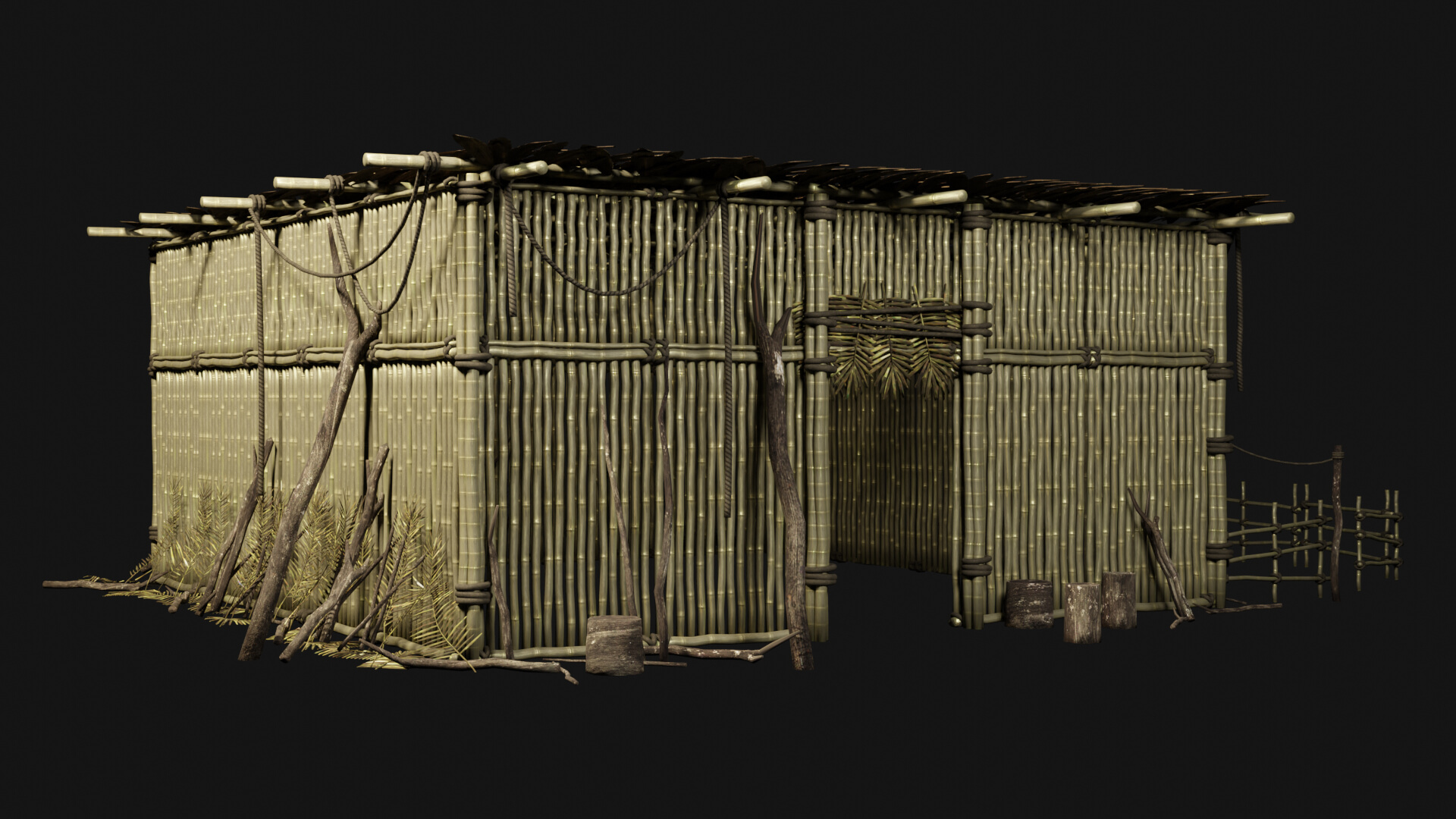 Jungle Swamp Hut Shelter Collection - 3D Model by Enterables