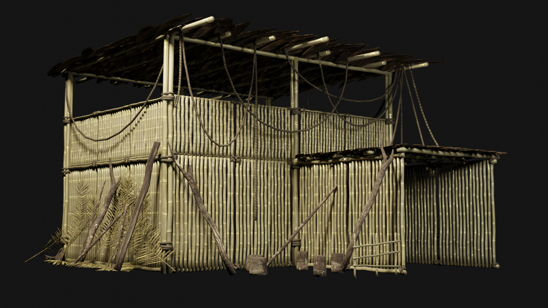 Jungle Swamp Hut Shelter Collection - 3D Model by Enterables