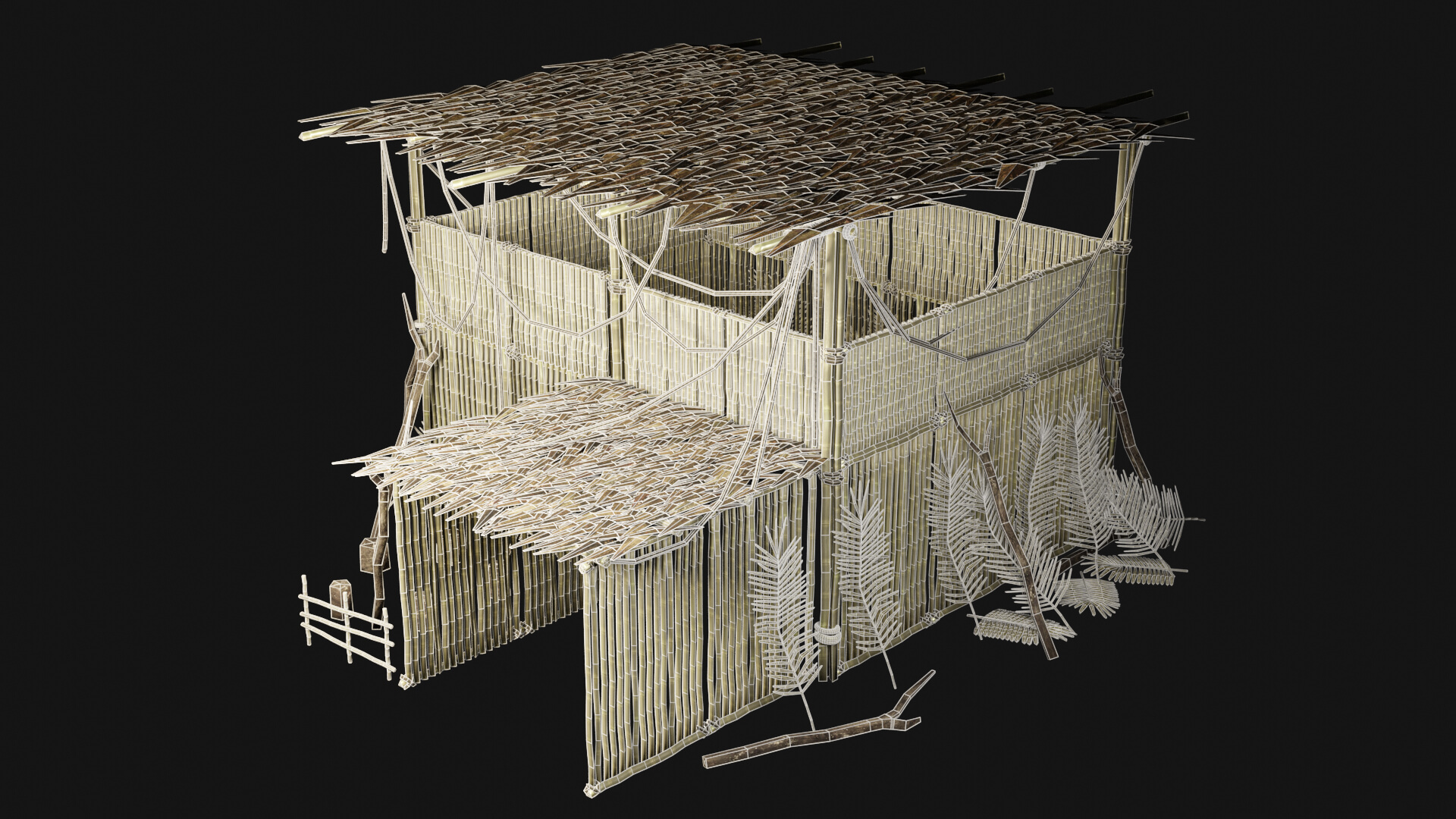 Jungle Swamp Hut Shelter Collection - 3D Model by Enterables