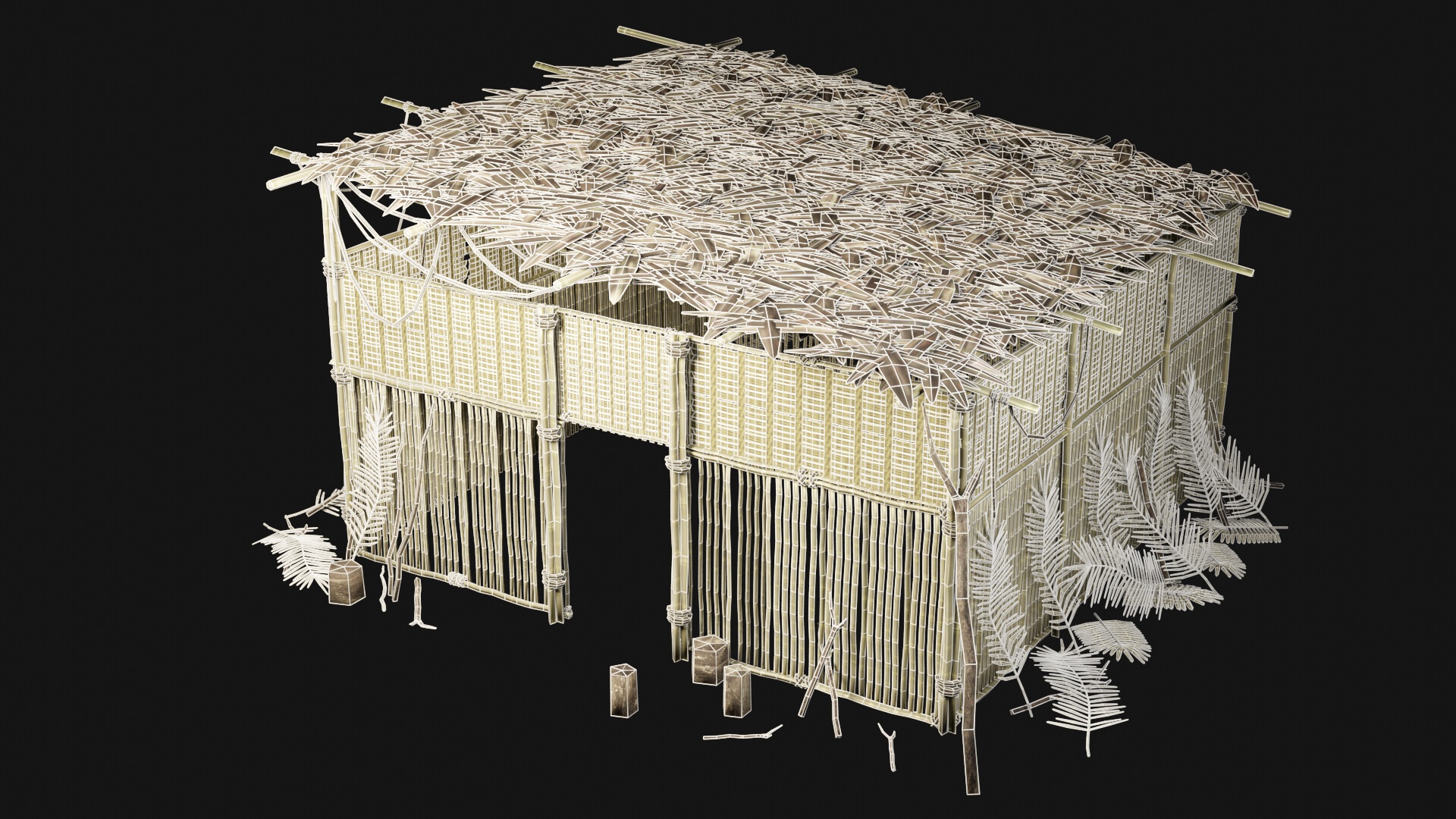 Jungle Swamp Hut Shelter Collection - 3D Model by Enterables