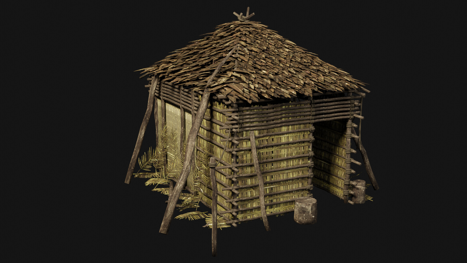 Jungle Swamp Hut Shelter Collection - 3D Model by Enterables