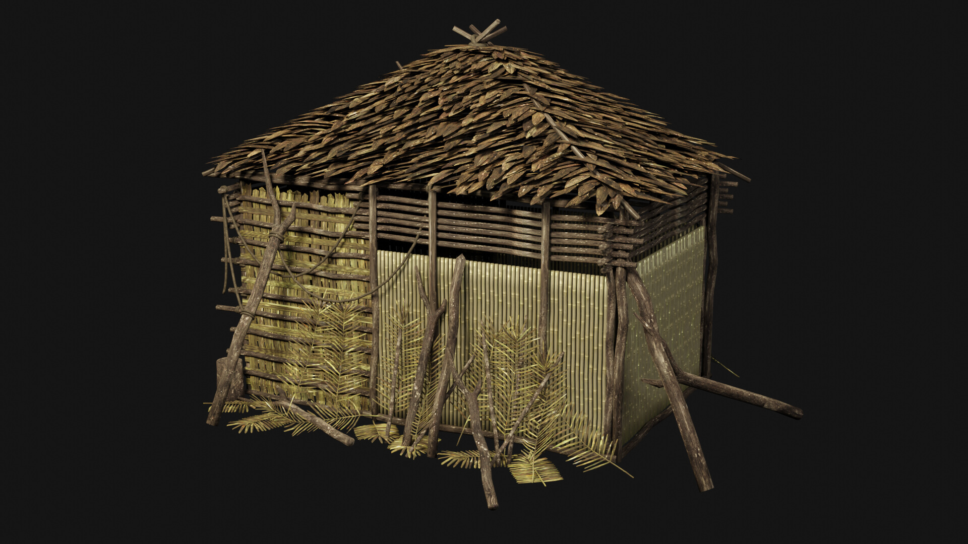 Jungle Swamp Hut Shelter Collection - 3D Model by Enterables