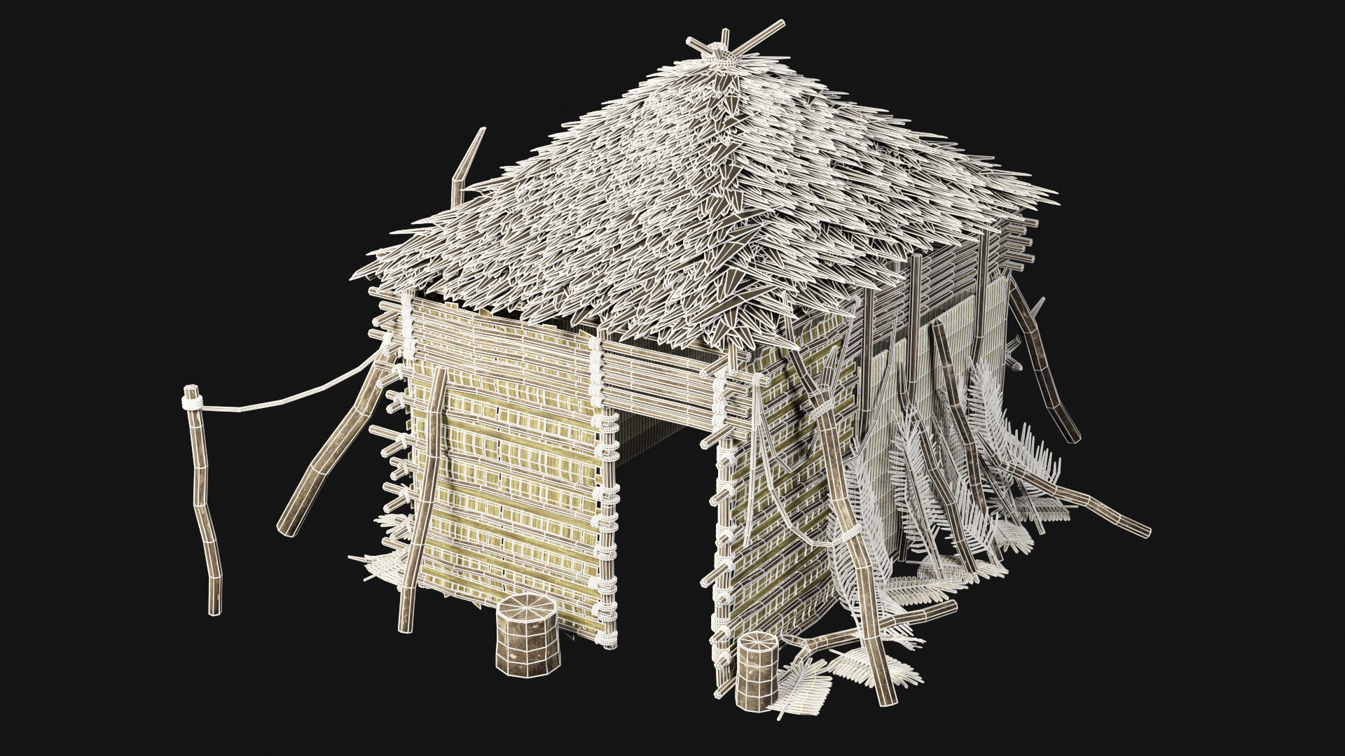 Jungle Swamp Hut Shelter Collection - 3D Model by Enterables