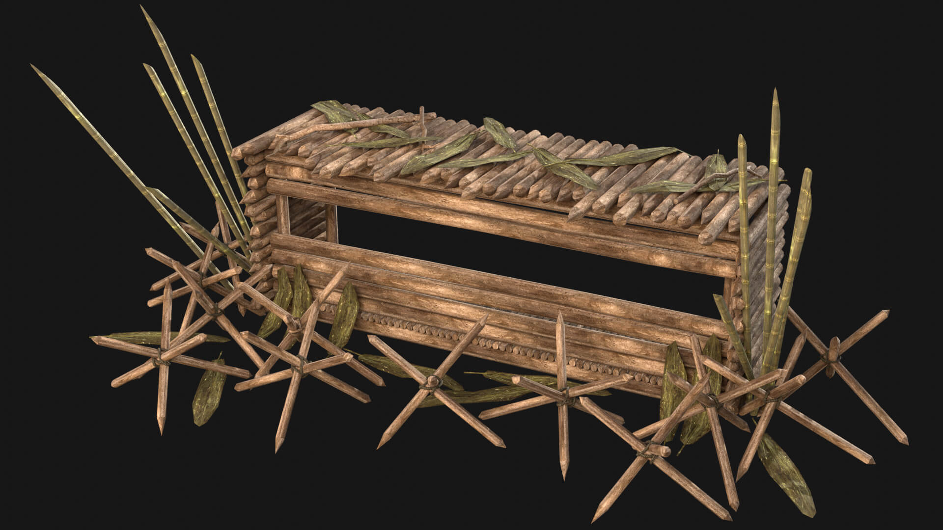Jungle Swamp Palisade Walls Collection - 3D Model by Enterables