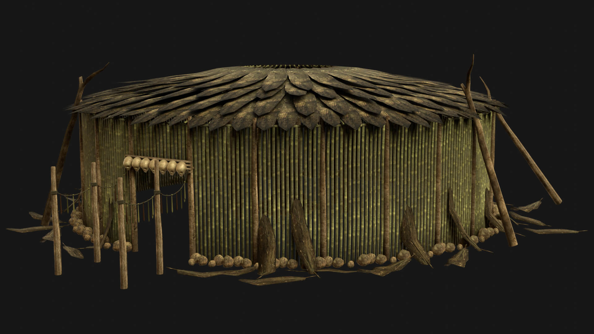 Jungle Swamp Shaman Tent Hut Collection - 3D Model by Enterables