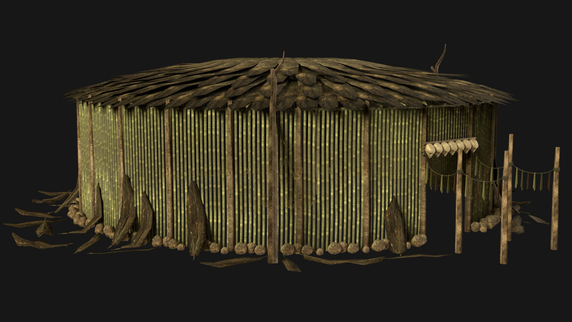 Jungle Swamp Shaman Tent Hut Collection - 3D Model by Enterables