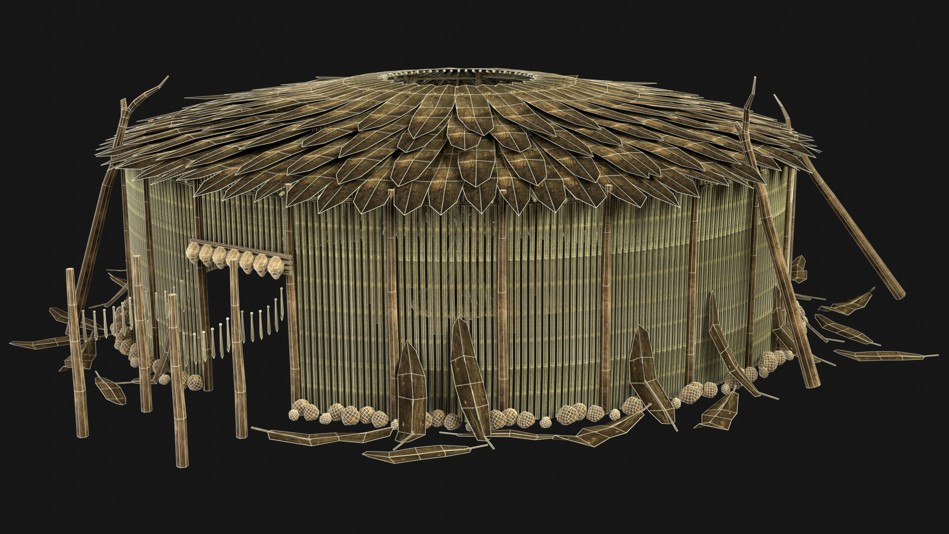Jungle Swamp Shaman Tent Hut Collection - 3D Model by Enterables
