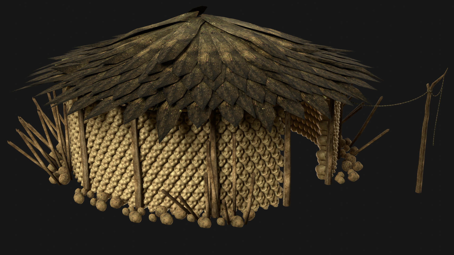 Jungle Swamp Shaman Tent Hut Collection - 3D Model by Enterables