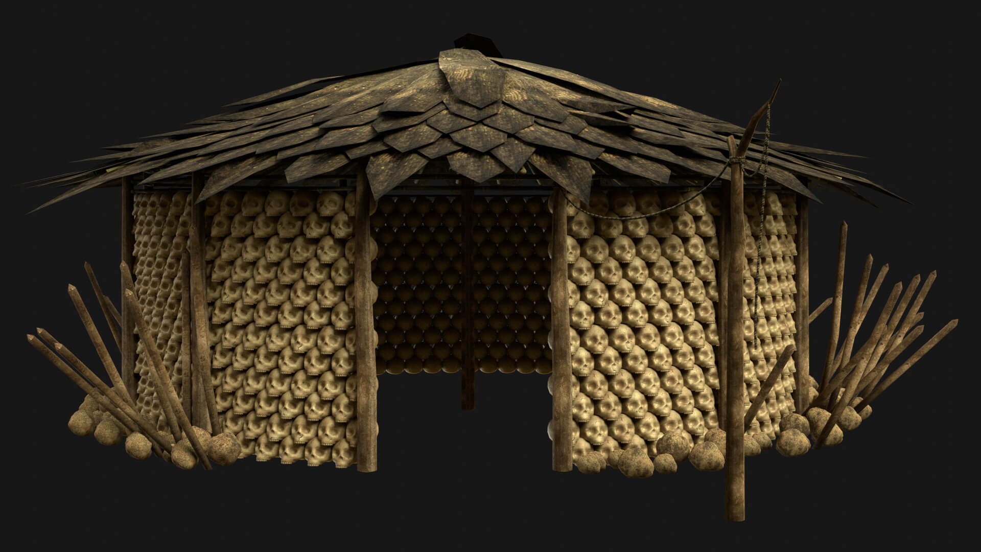 Jungle Swamp Shaman Tent Hut Collection - 3D Model by Enterables