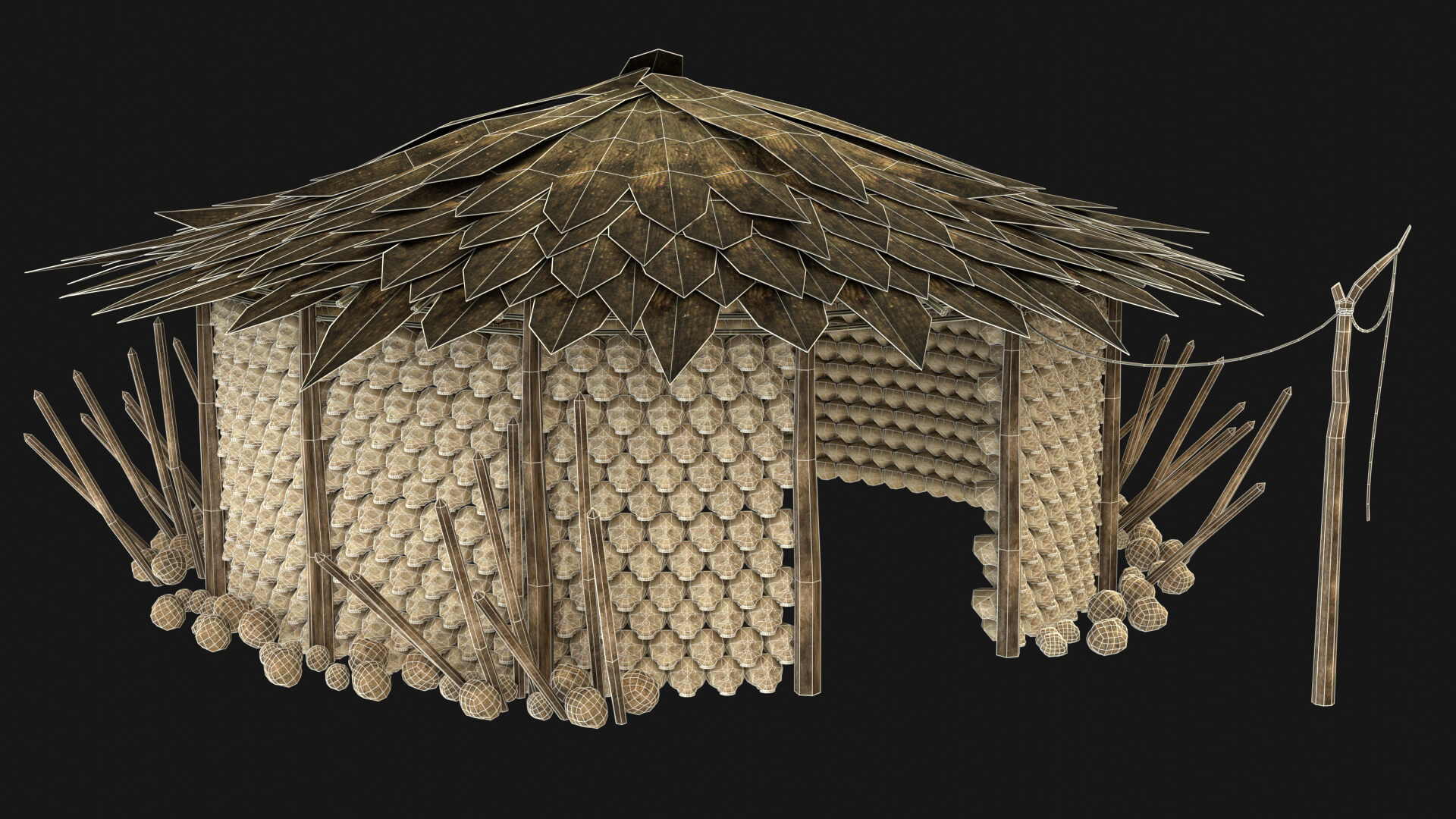 Jungle Swamp Shaman Tent Hut Collection - 3D Model by Enterables
