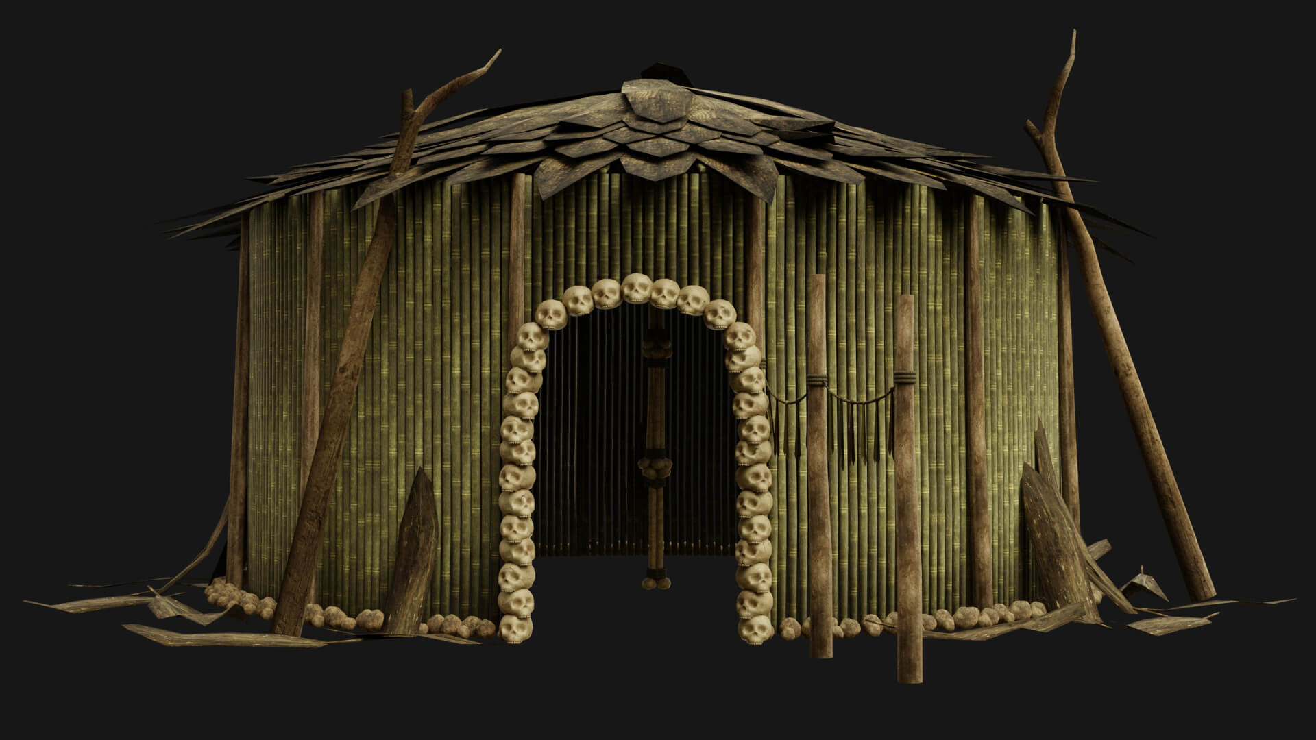 Jungle Swamp Shaman Tent Hut Collection - 3D Model by Enterables