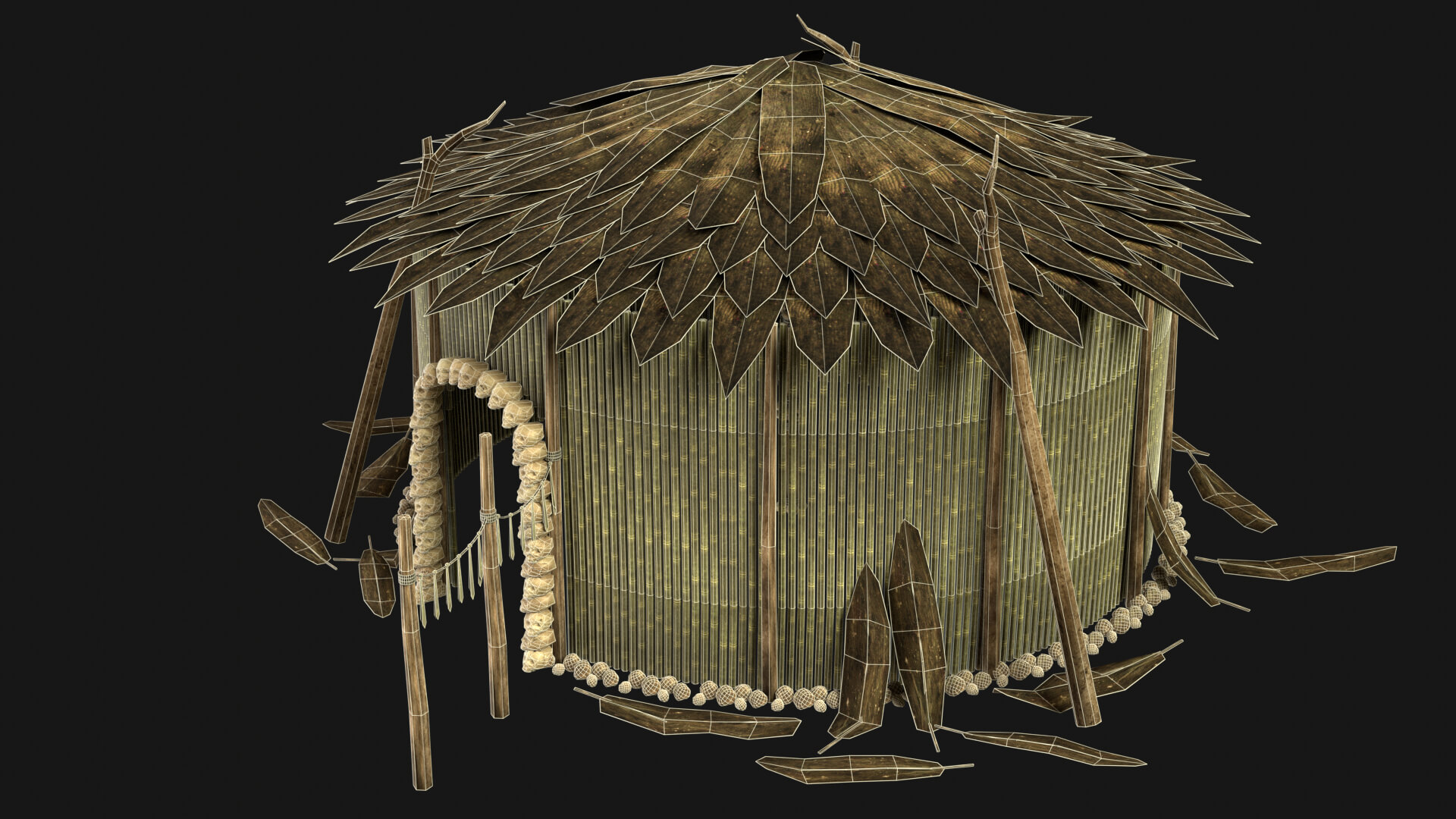 Jungle Swamp Shaman Tent Hut Collection - 3D Model by Enterables