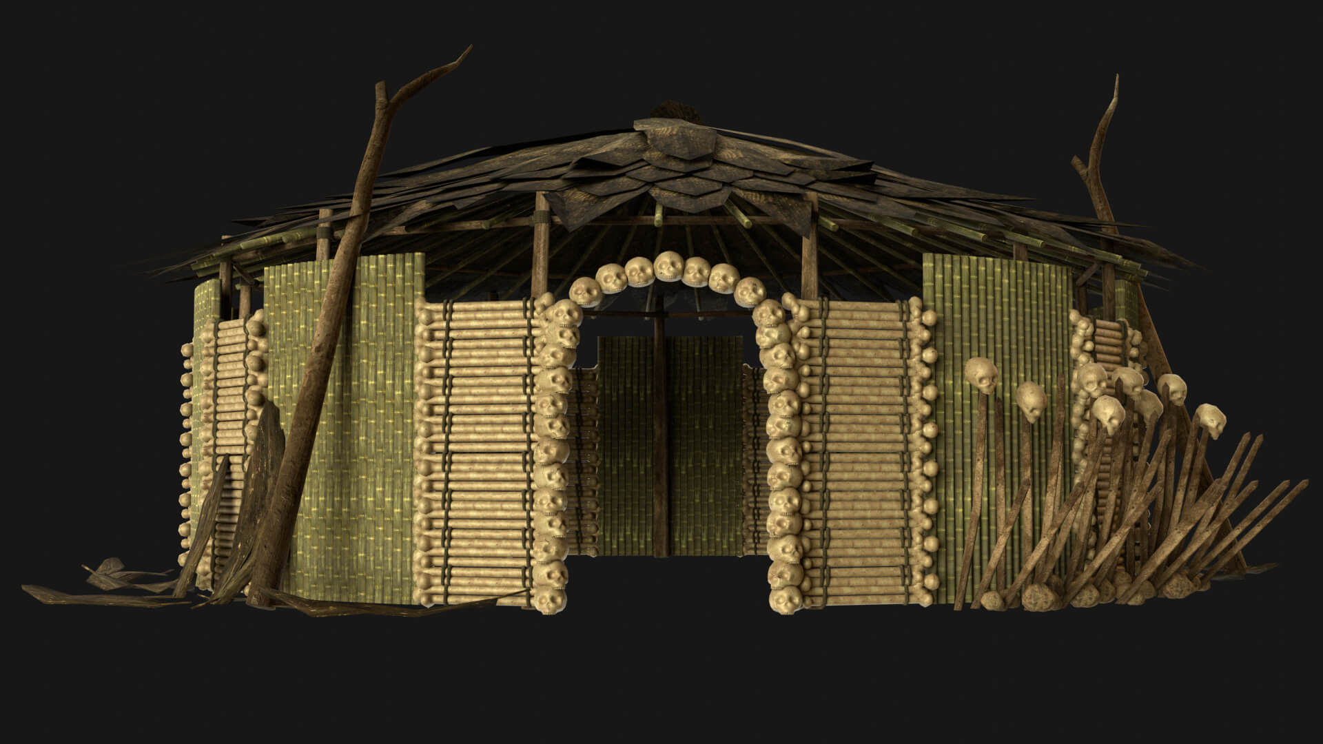 Jungle Swamp Shaman Tent Hut Collection - 3D Model by Enterables