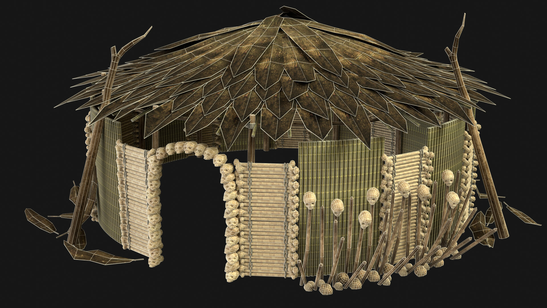 Jungle Swamp Shaman Tent Hut Collection - 3D Model by Enterables