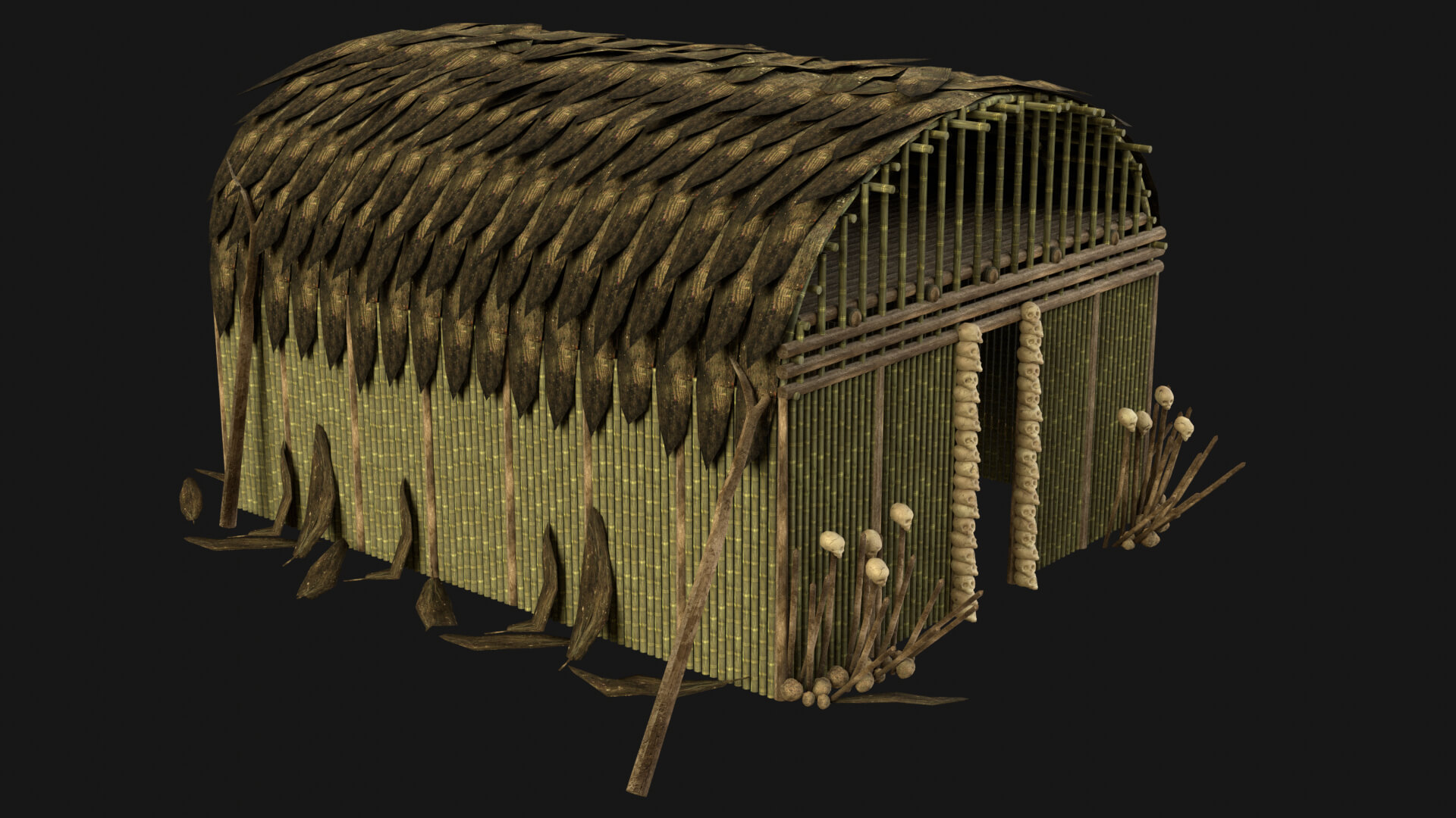 Jungle Swamp Shaman Tent Hut Collection - 3D Model by Enterables