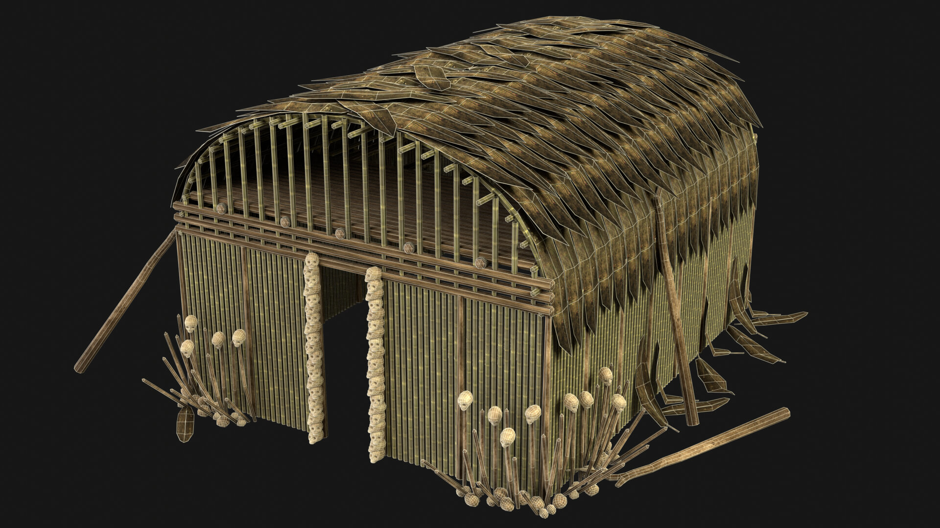 Jungle Swamp Shaman Tent Hut Collection - 3D Model by Enterables