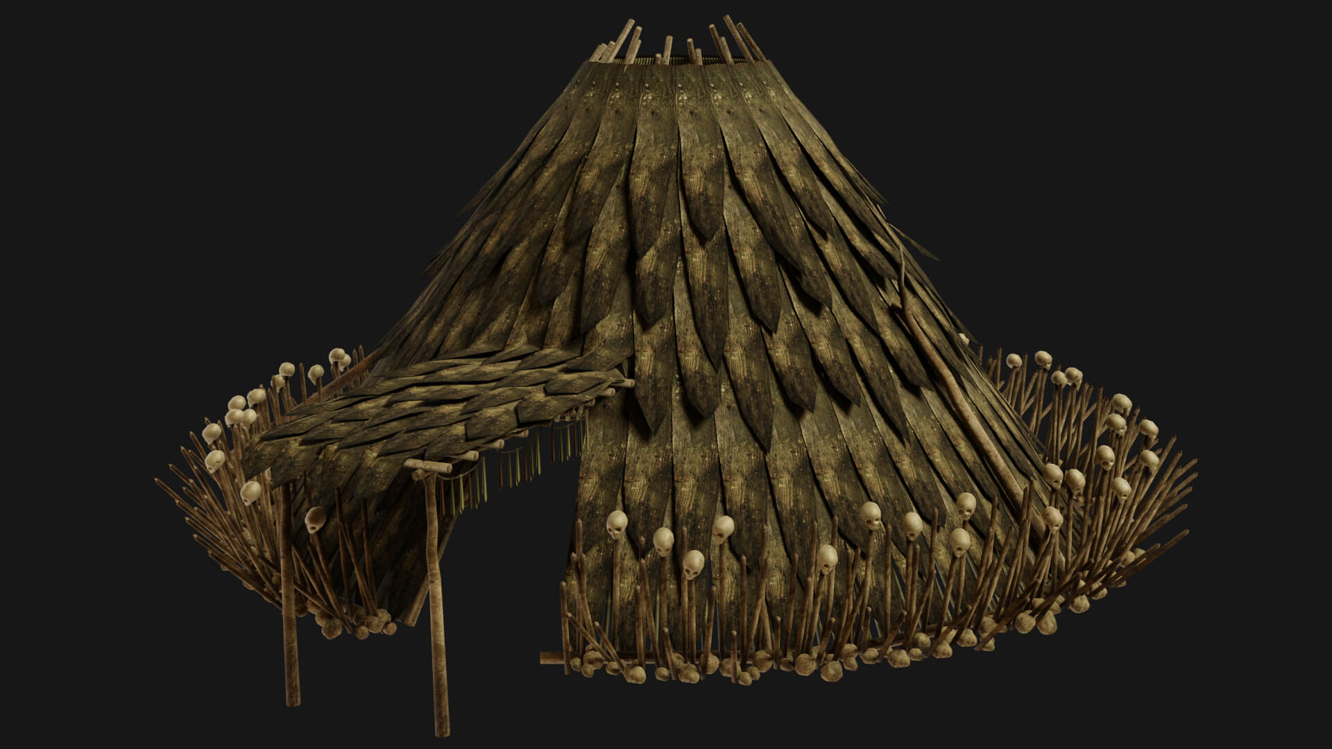 Jungle Swamp Shaman Tent Hut Collection - 3D Model by Enterables
