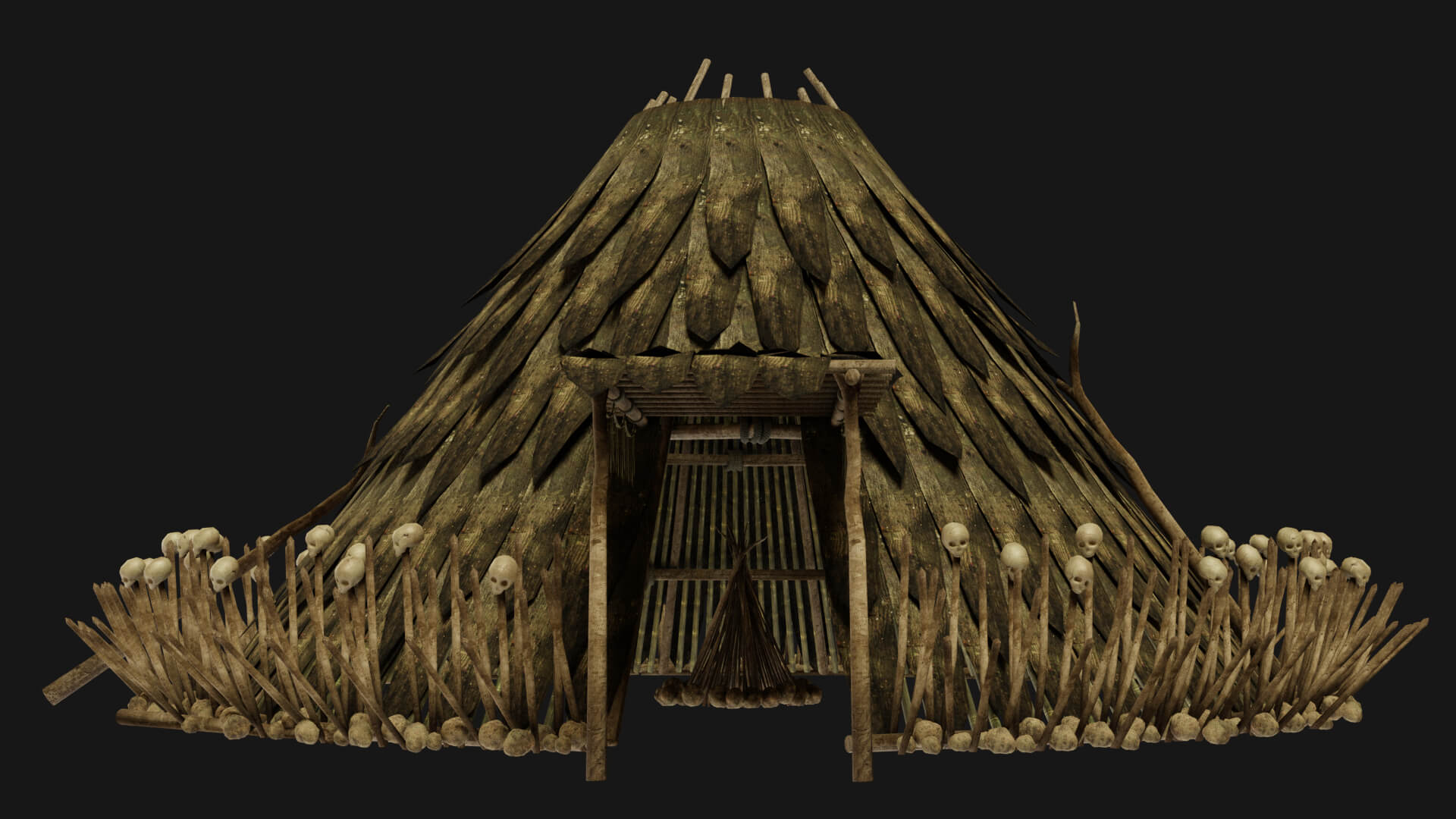 Jungle Swamp Shaman Tent Hut Collection - 3D Model by Enterables