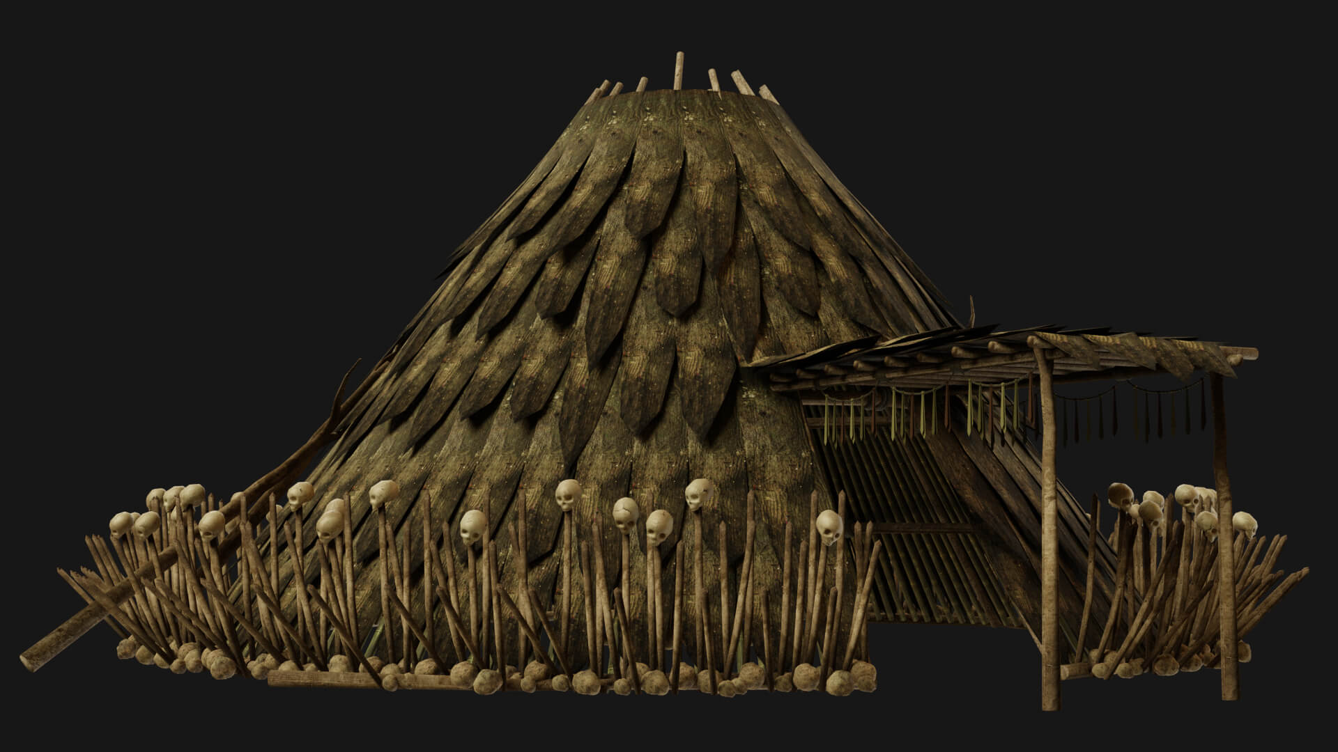 Jungle Swamp Shaman Tent Hut Collection - 3D Model by Enterables
