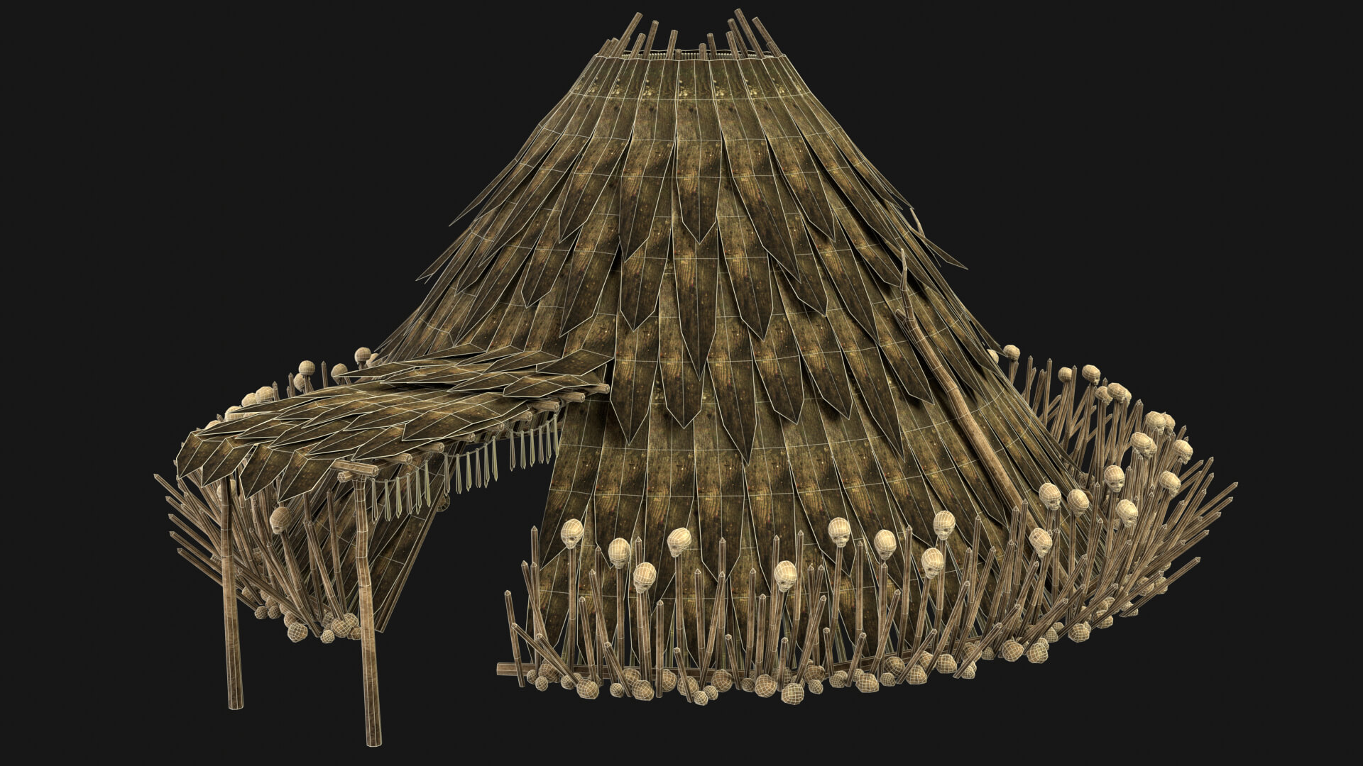 Jungle Swamp Shaman Tent Hut Collection - 3D Model by Enterables