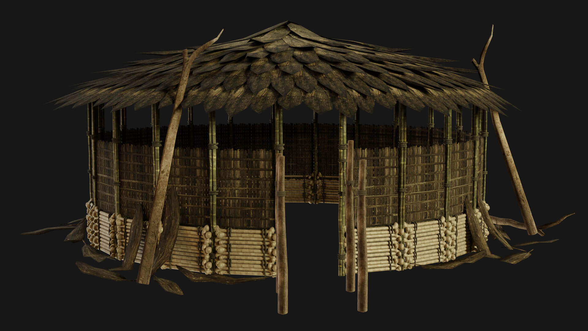 Jungle Swamp Shaman Tent Hut Collection - 3D Model by Enterables